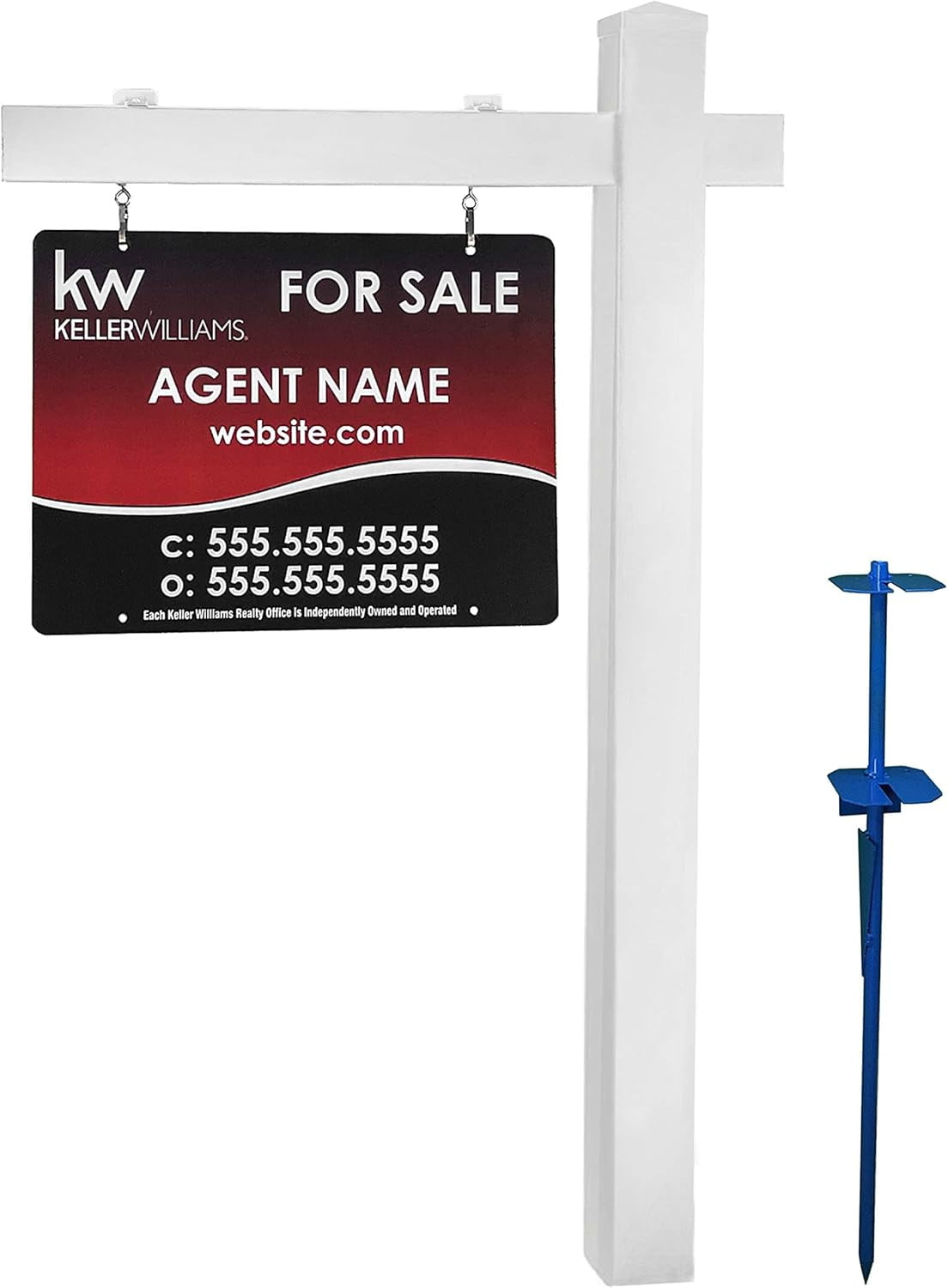 Professional White Vinyl Real Estate Sign Post 5' Tall Realtor Yard ...