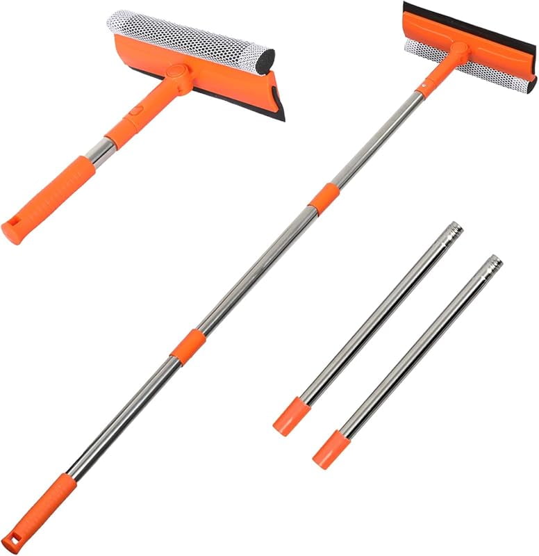 Professional Window Squeegee,2 in 1 Squeegee Window Cleaner with Long ...