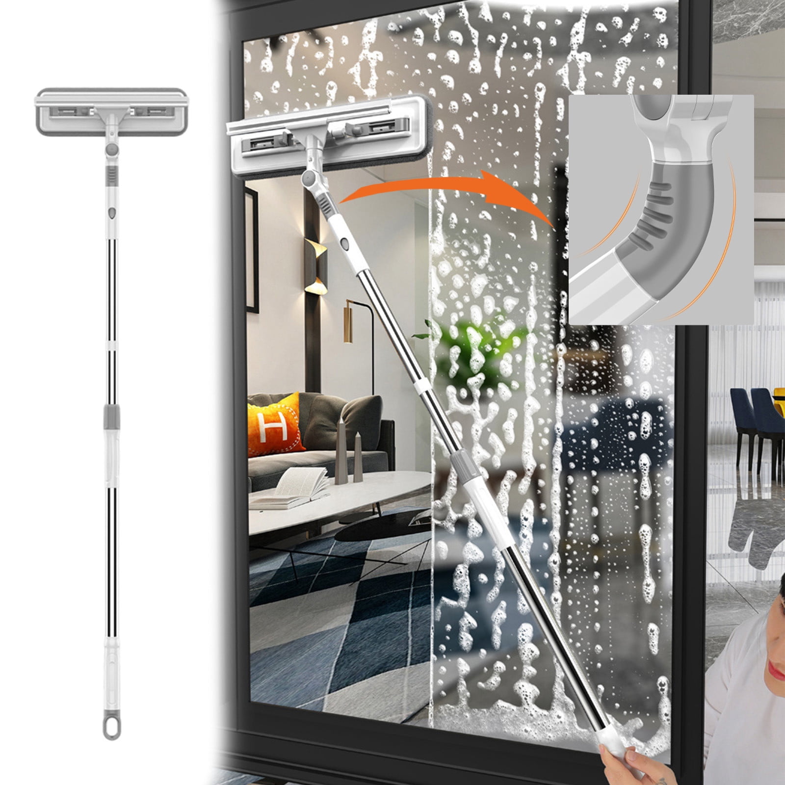 Professional Window Squeegee Cleaner, 2 in 1 Shower Squeegee with ...