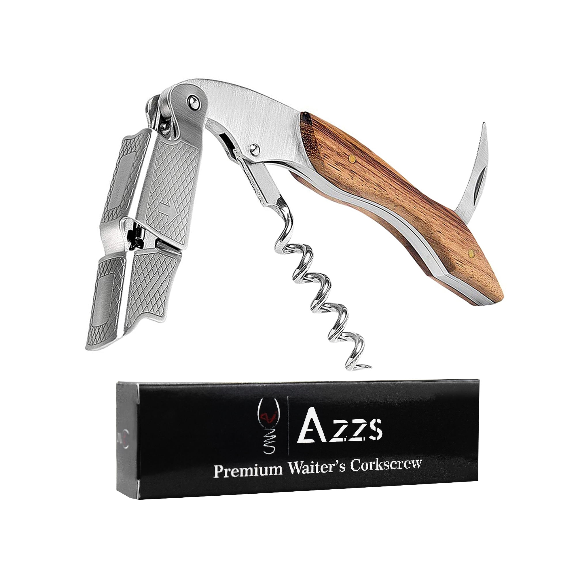 Professional Wine Opener and Foil Cutter Set with Wooden Handle ...