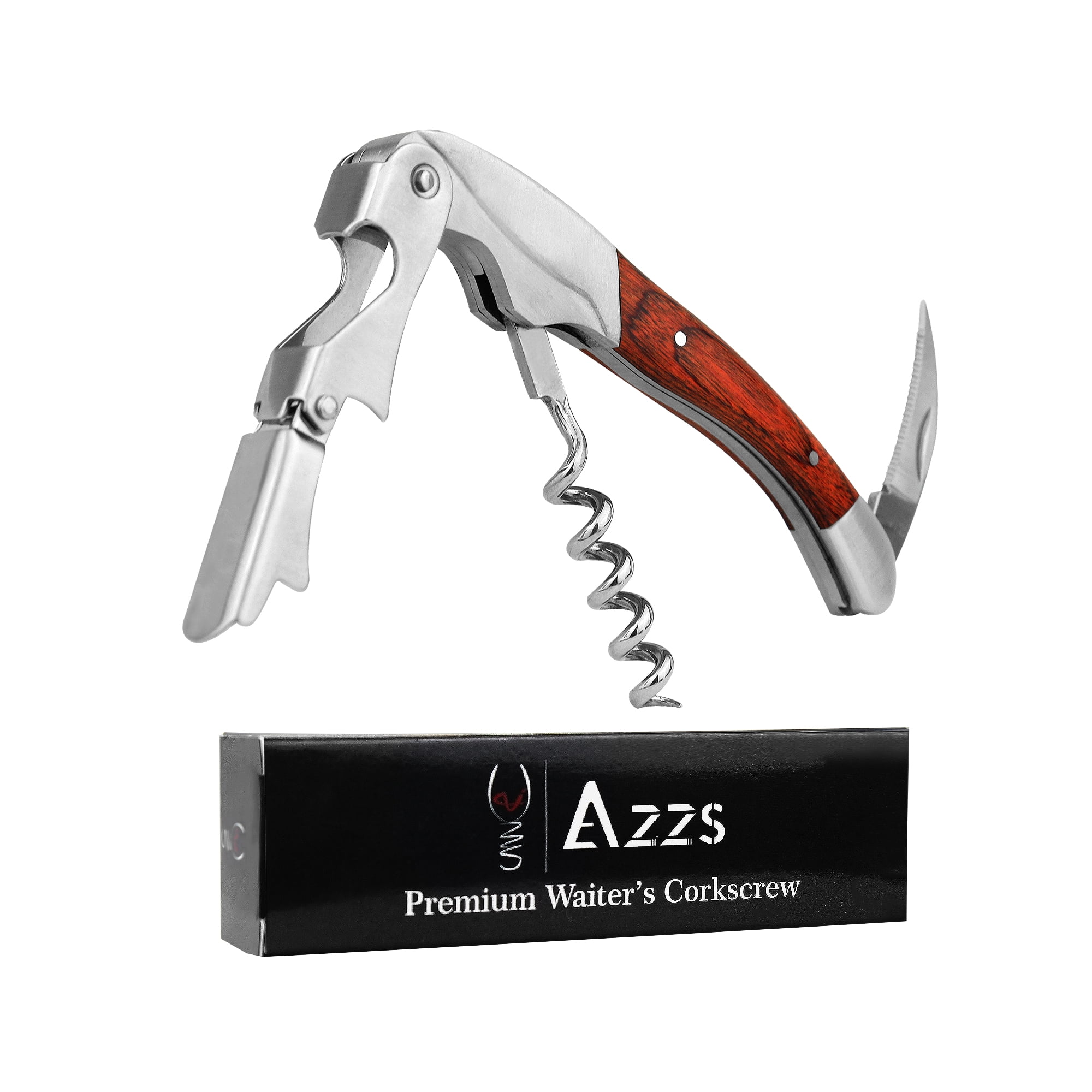 Professional Wine Opener and Foil Cutter Set with Wooden Handle ...