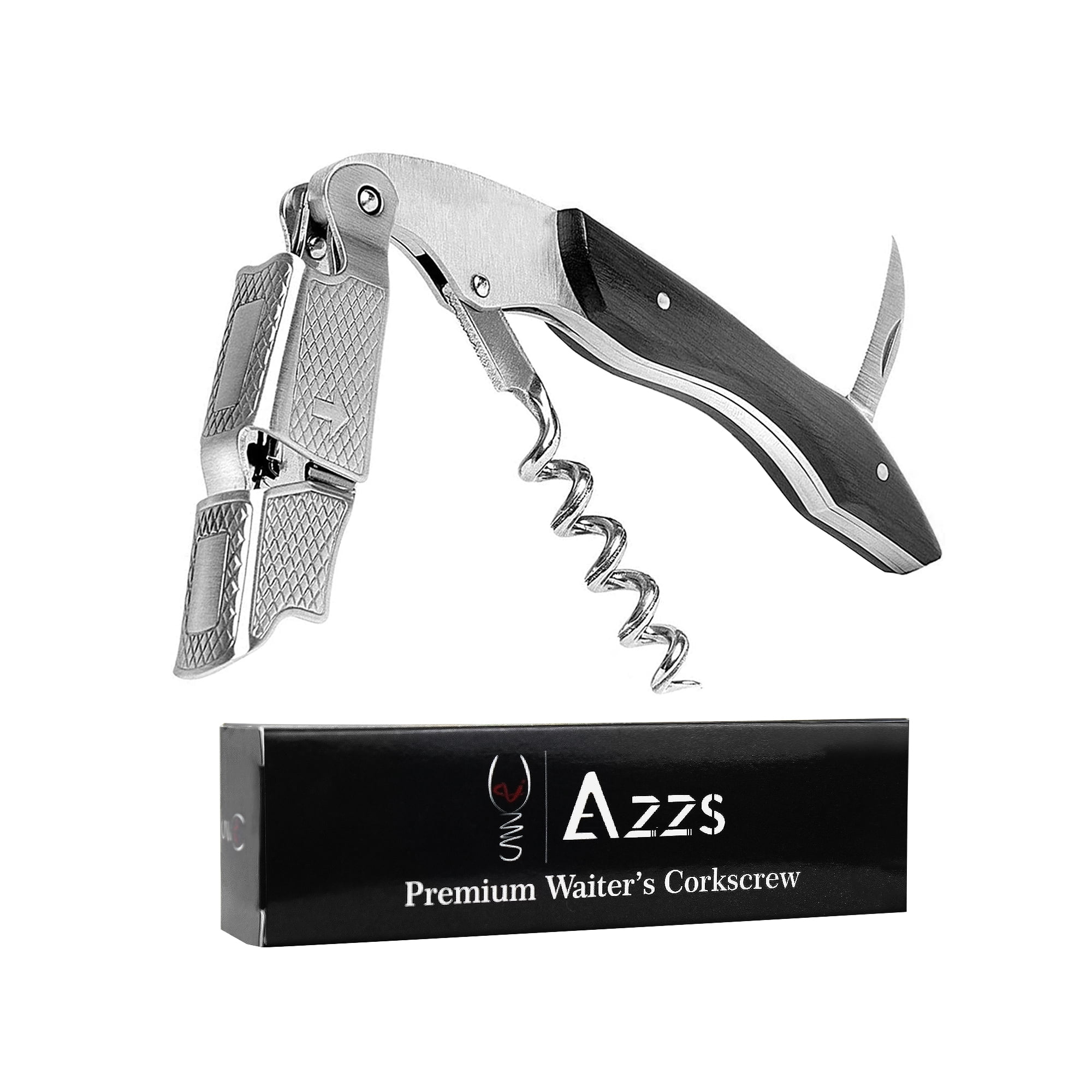 Professional Wine Opener and Foil Cutter Set with Wooden Handle ...