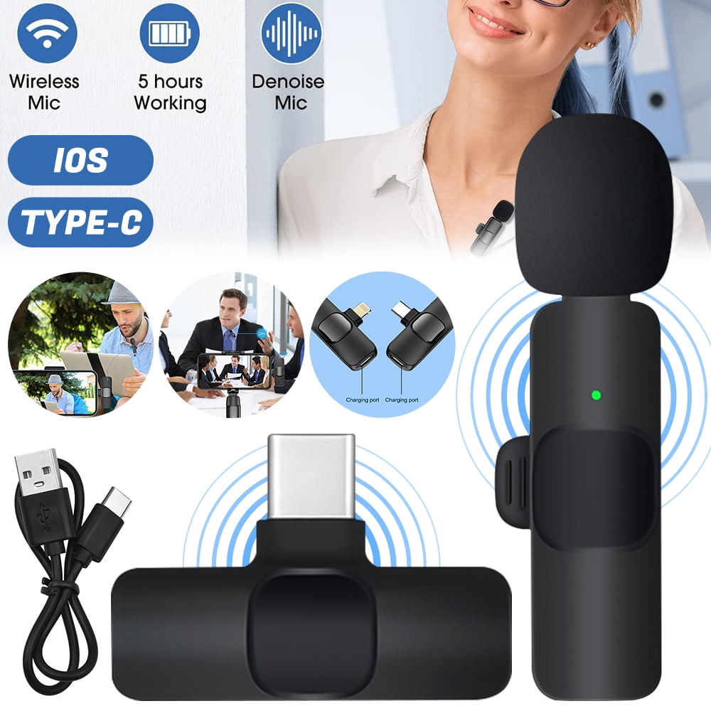 Professional Wireless Lavalier Lapel Microphone, Mini Lapel Mics Plug ...