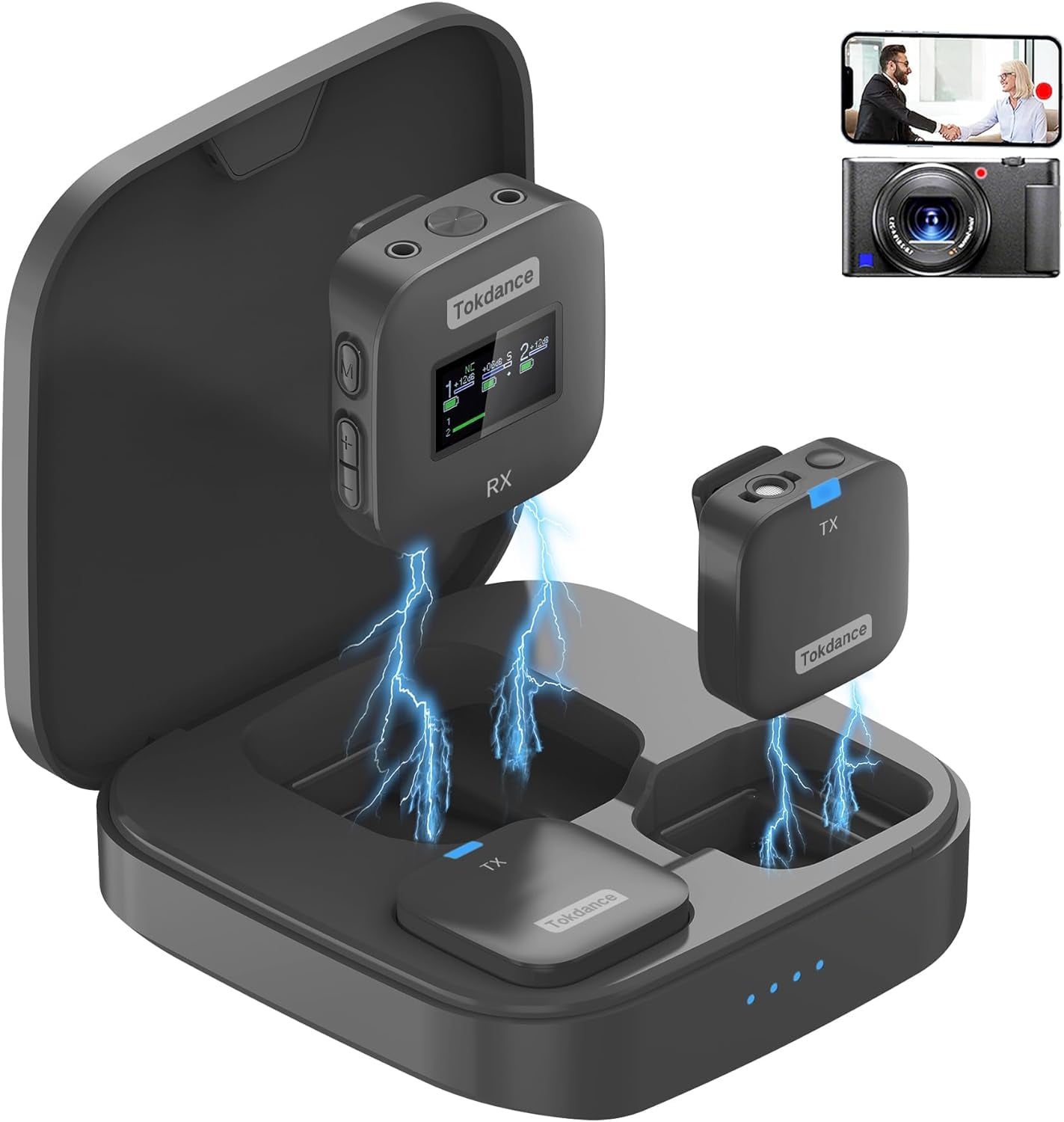 Professional Wireless Lavalier Microphone for Camera - Lapel Mics with ...