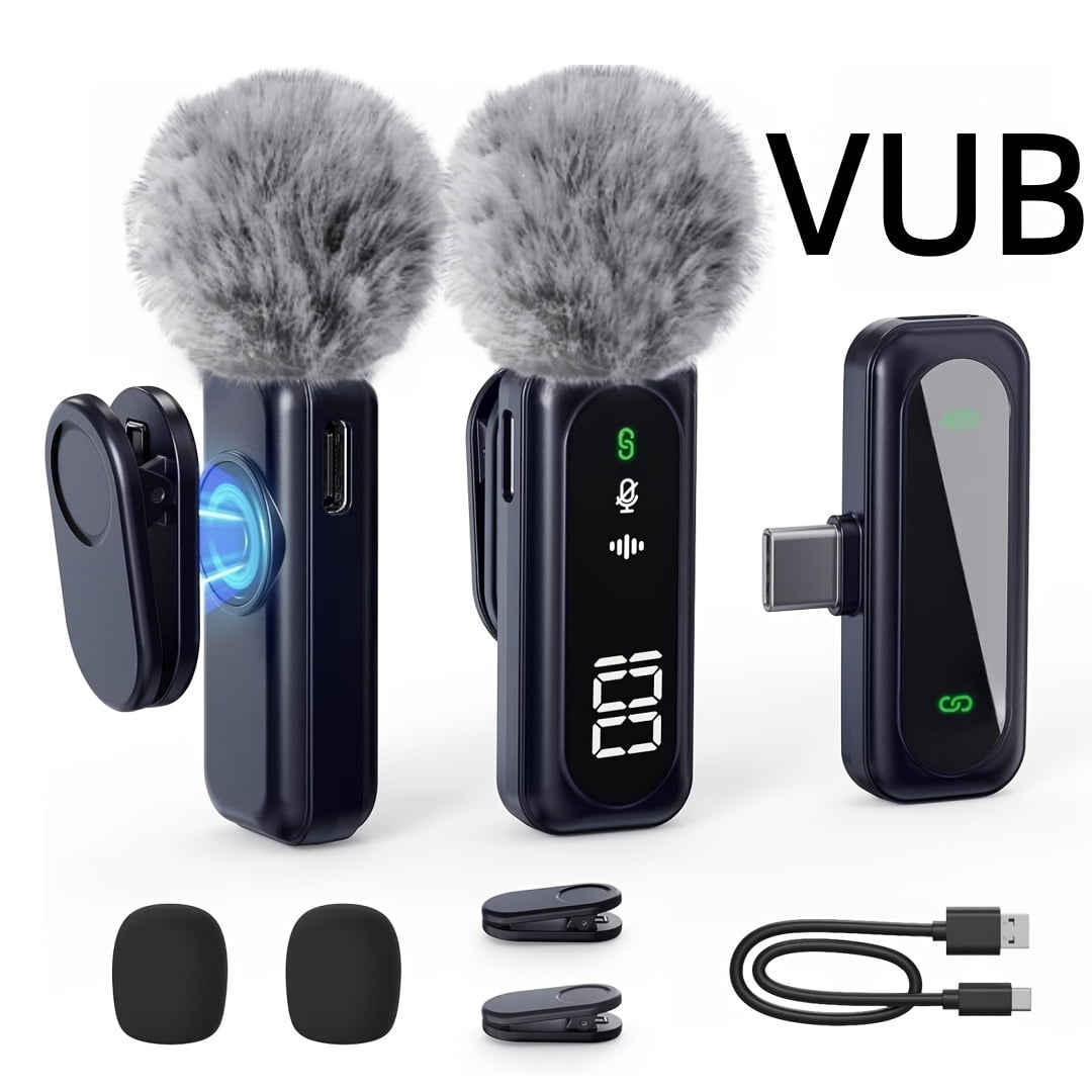 Professional Wireless Lavalier Microphone with Digital Battery Display ...