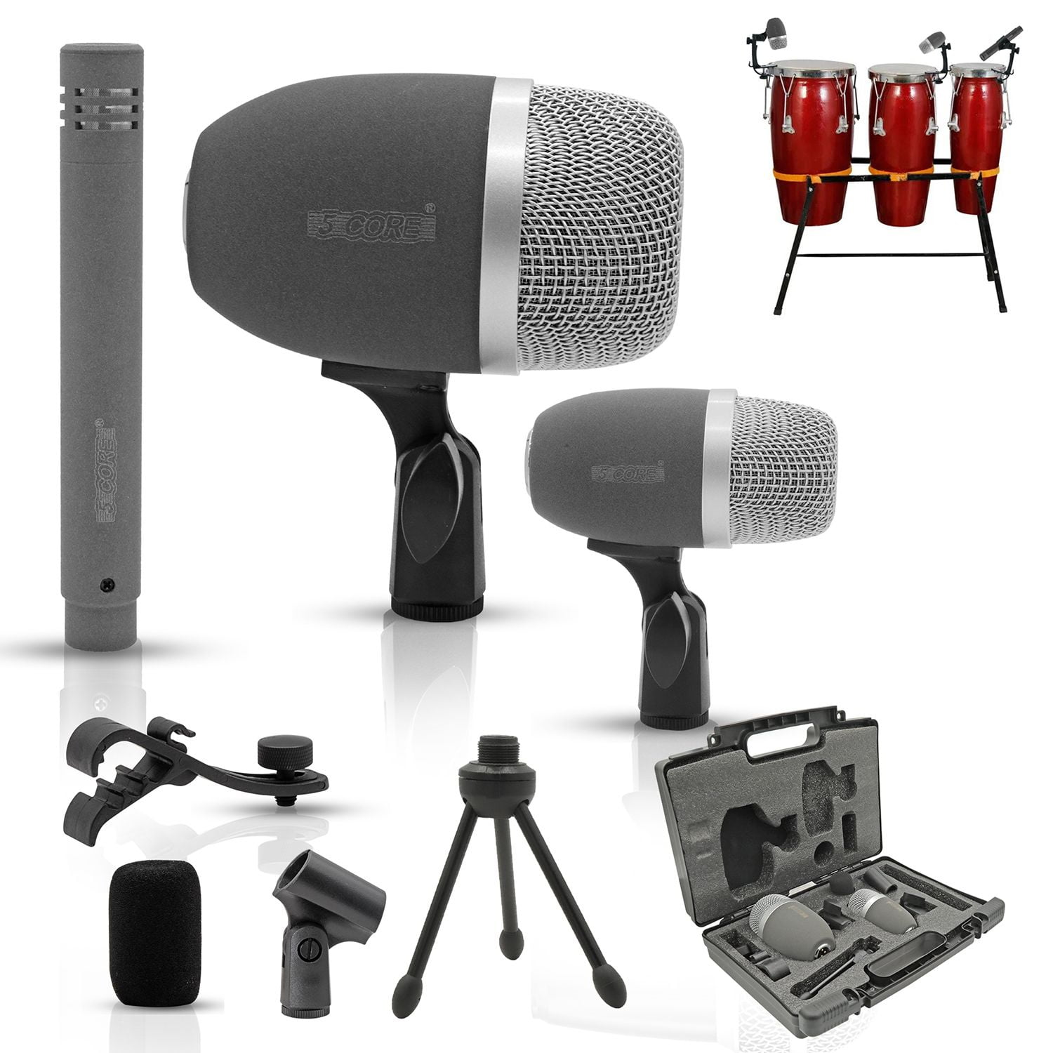 Professional XLR Cardioid Conga Mic Kit – Wide Frequency Response ...