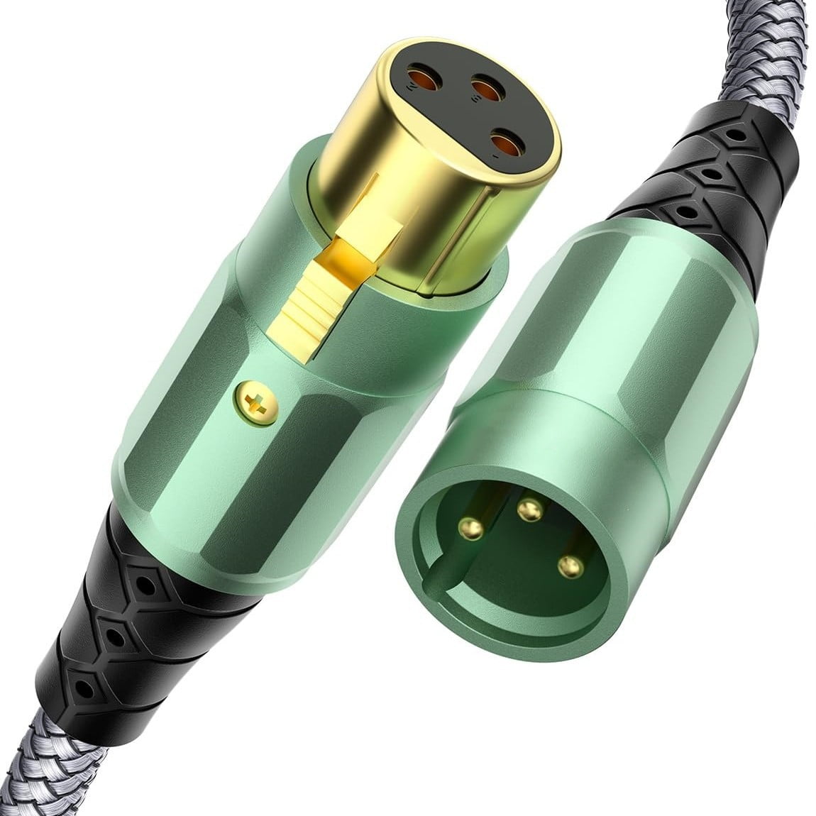 Professional XLR Microphone Cable, Male to Female Extension, Gold ...