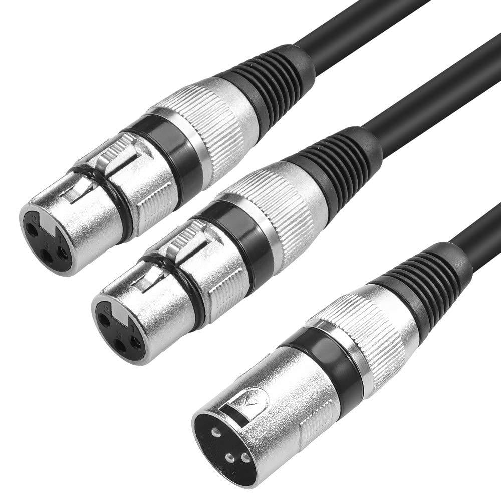 Professional XLR Splitter Cable, 3-Pin Male to Dual Female Y-Adapter ...