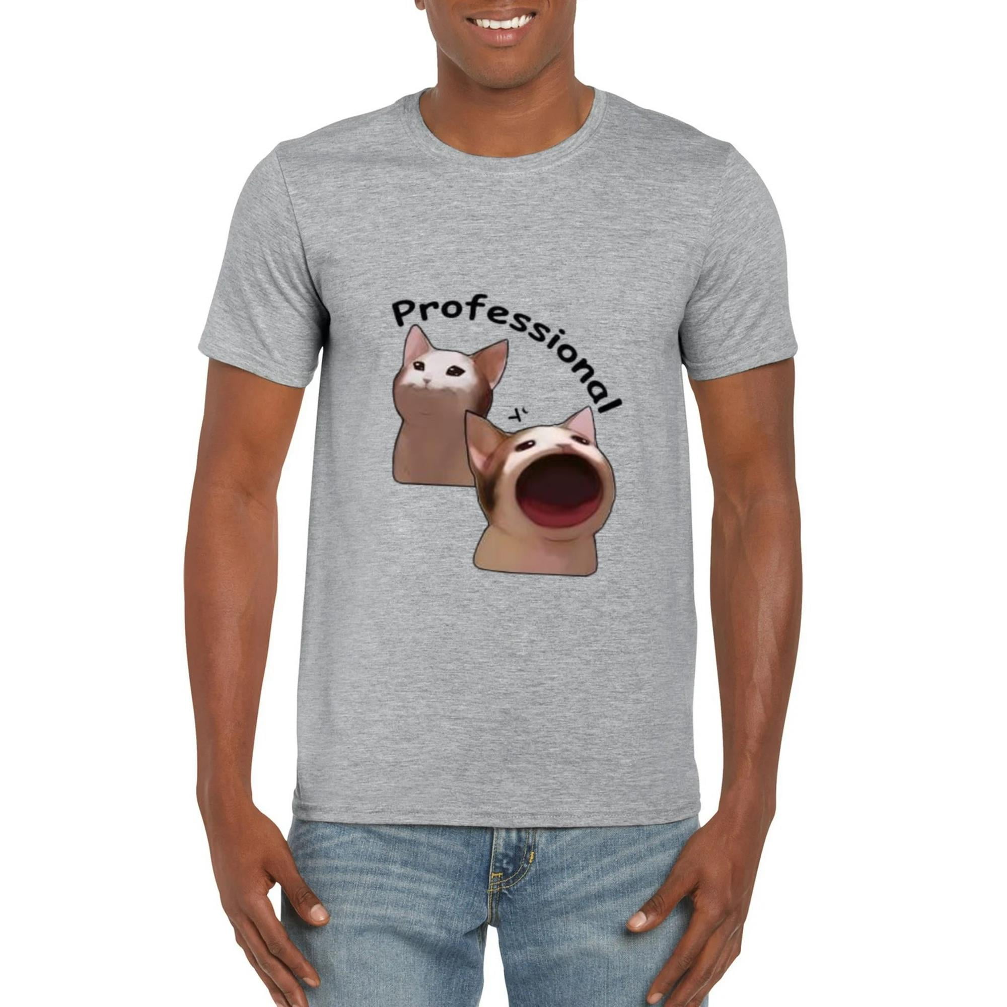 Professional Yapper Funny Cat Meme Humor Talkative Kitty T-Shirt, for men & women, up to size ...