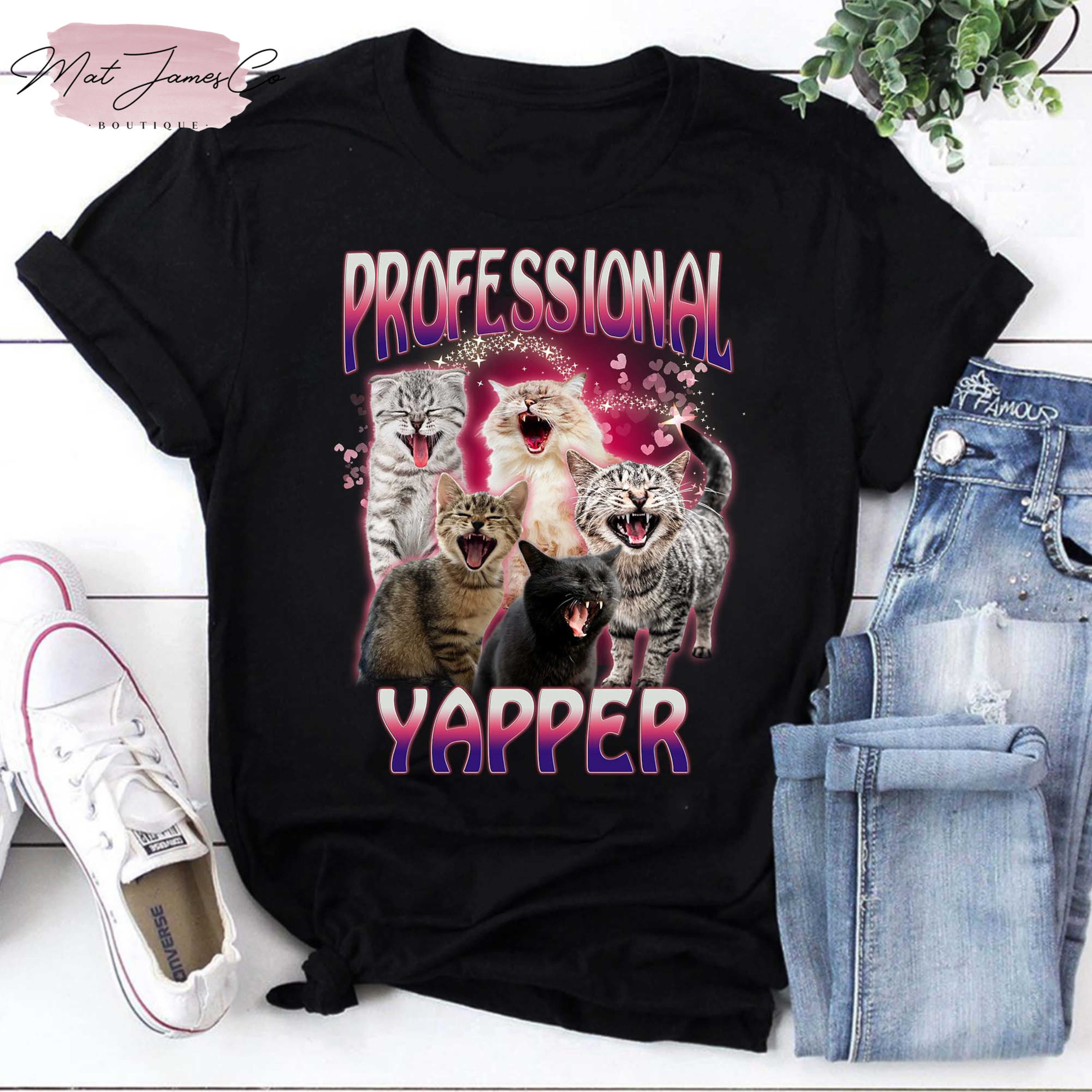 Professional Yapper Shirt, Funny Cat Meme T-shirt, Funny GenZ Born To ...