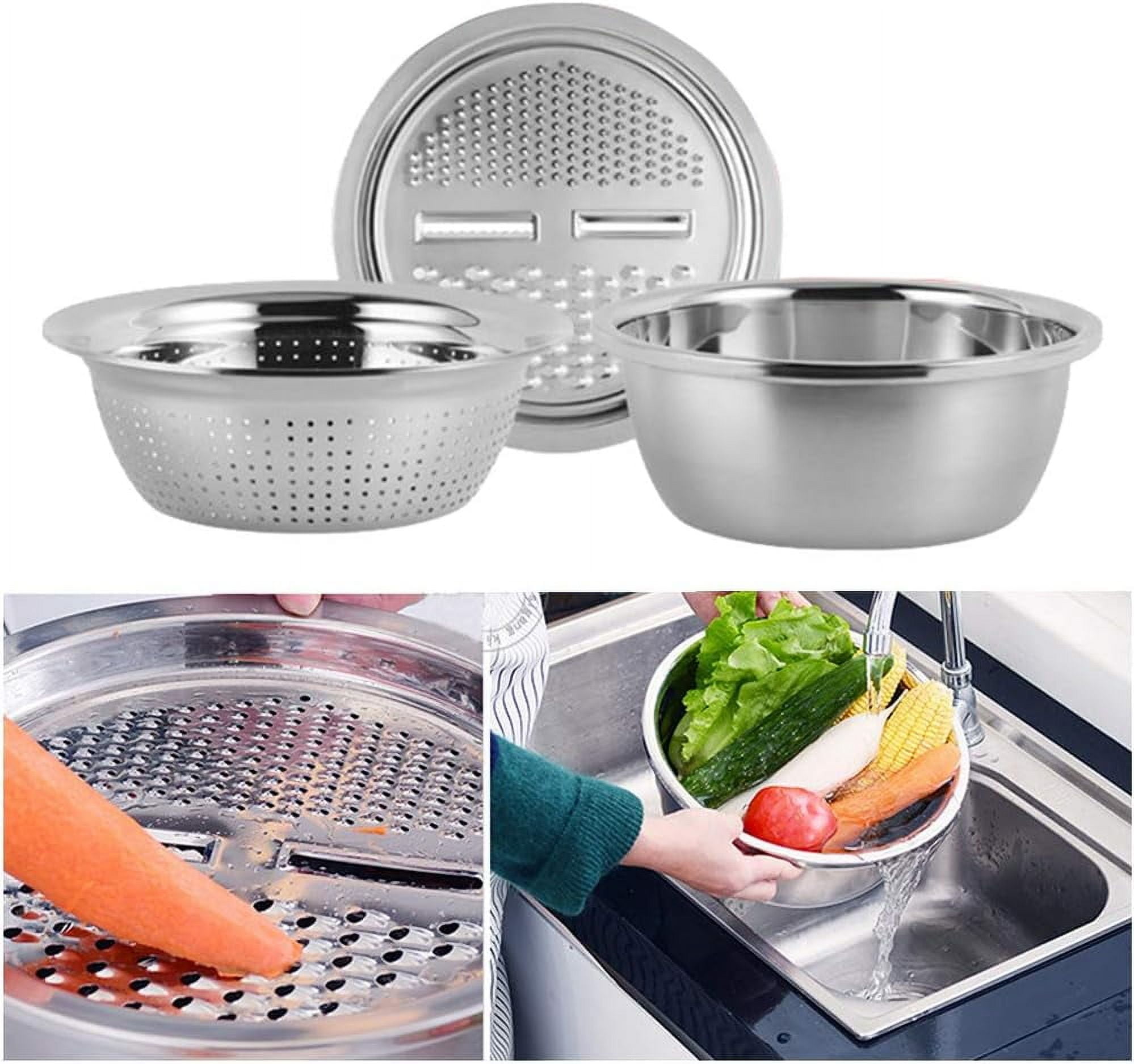 Professional-grade 18/10 Stainless Steel Heavy Duty Colander, Unique ...