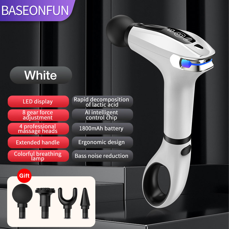 Professional massage gun extended handle electric fitness massager deep ...