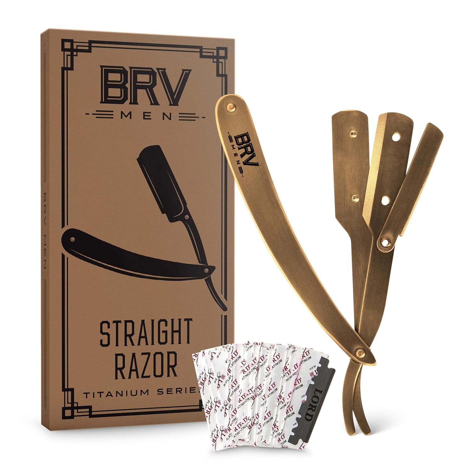 Professional straight-edge barber's razor, equipped with 100 Lord ...