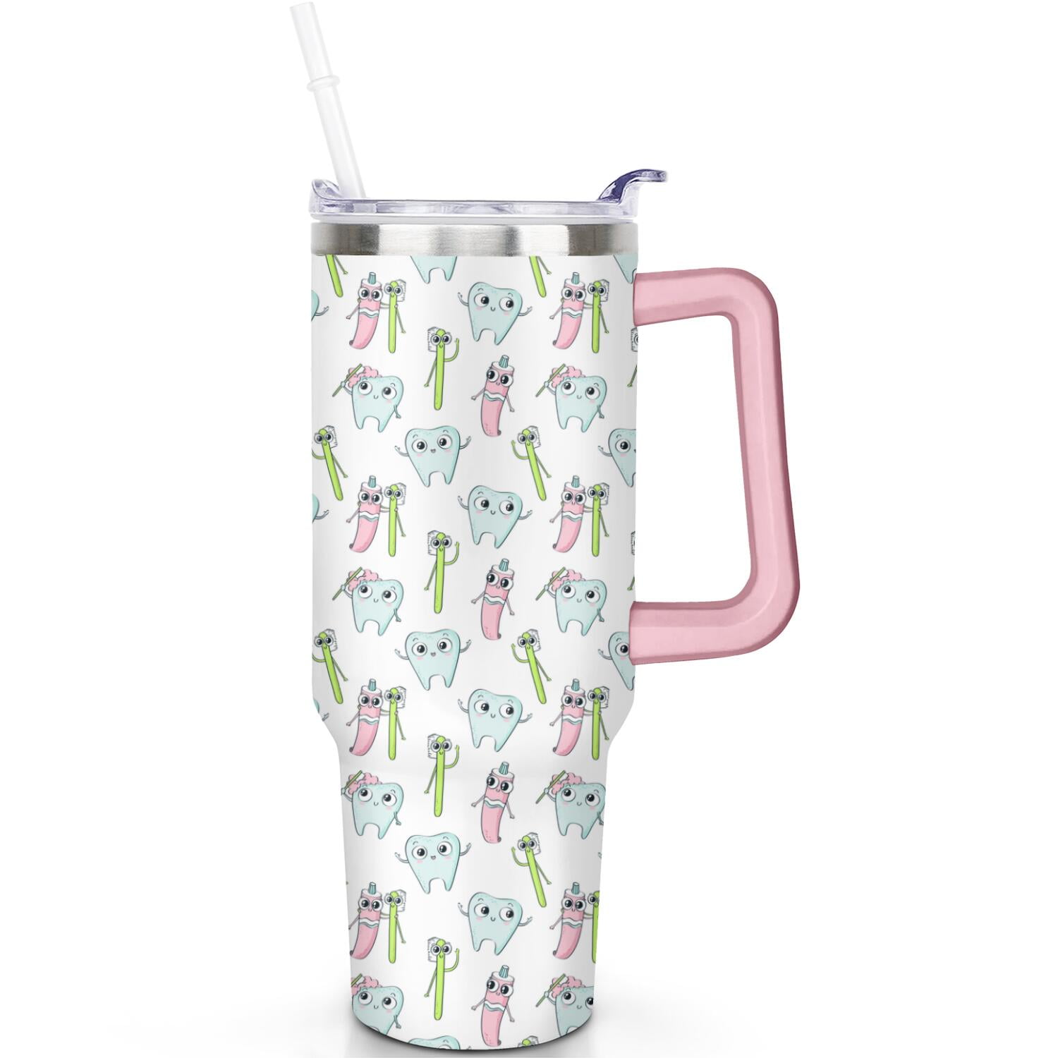 Professionals' Choice 40oz Teeth Tumblers with Lids Straws Vacuum ...