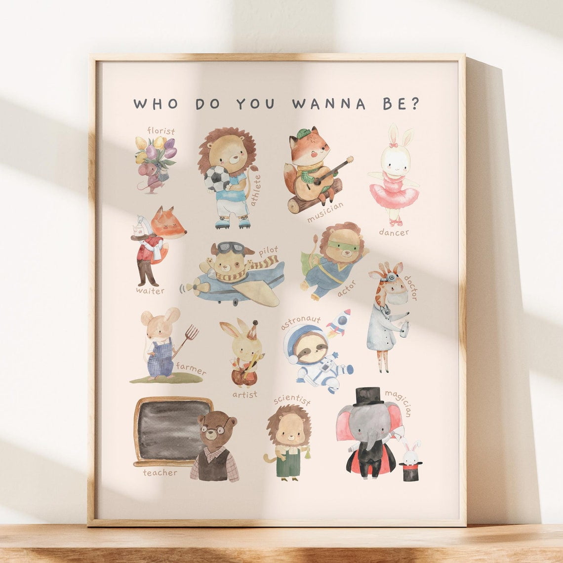 Professions Homeschool Educational Poster, Animal Theme Jobs Careers ...