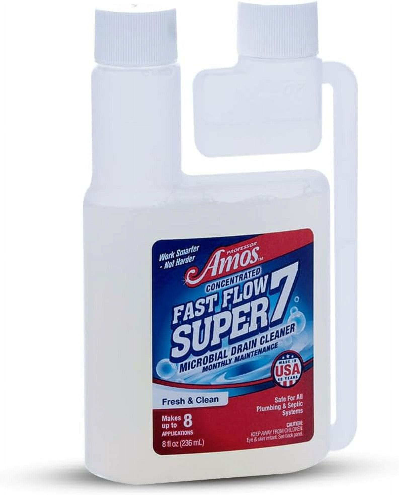 Professor Amos Fast Flow Super 7 Drain Cleaner, Natural Microbial ...