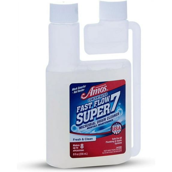 Professor Amos Fast Flow Super 7 Drain Cleaner, Natural Microbial ...
