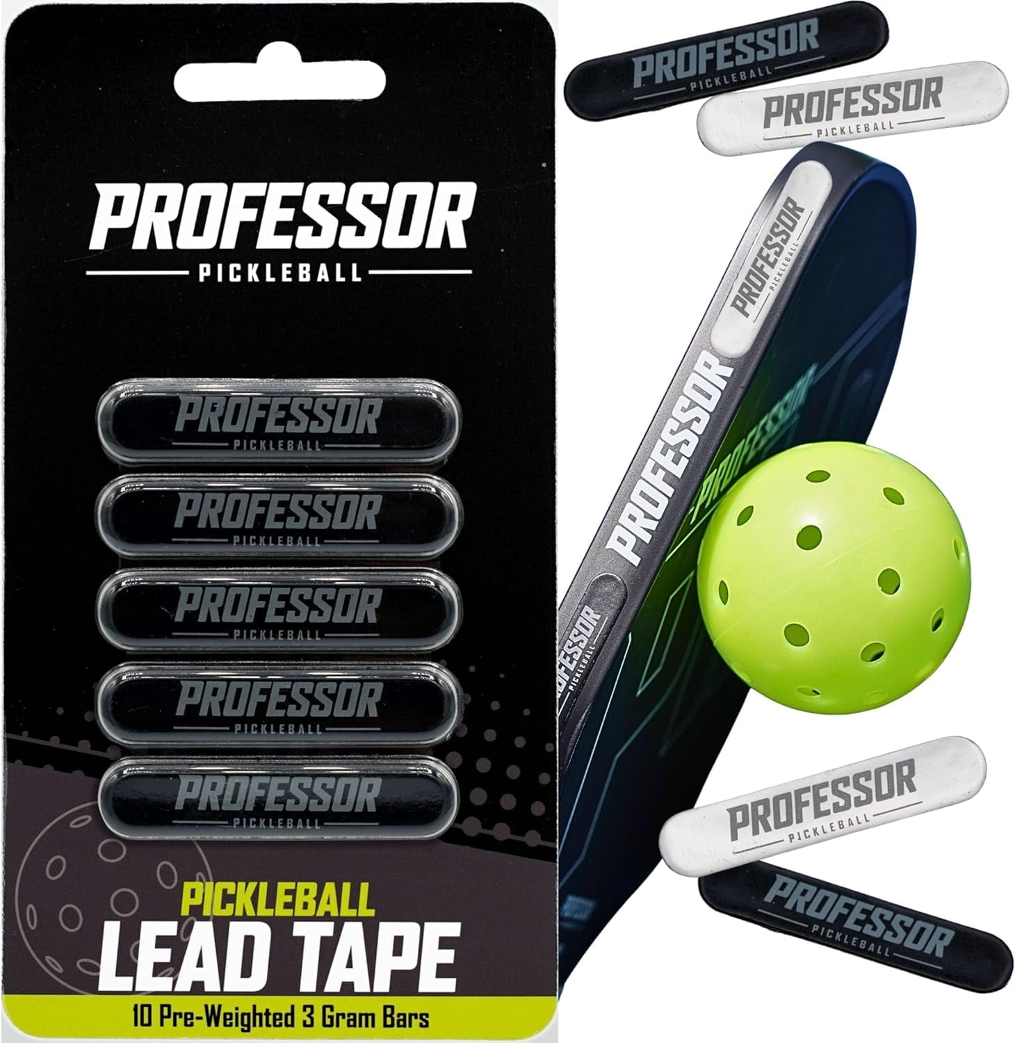 Professor Pickleball Lead Tape for Pickleaball Paddles 10 Pack - 3 Gram ...