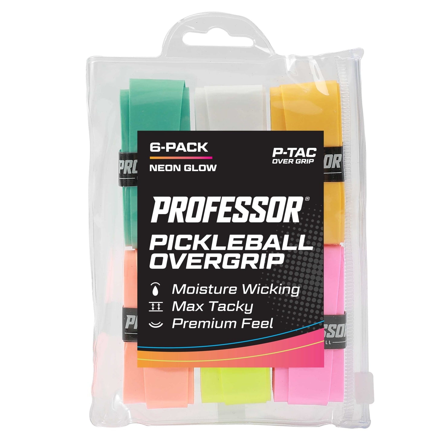 Professor Pickleball P-Tac Overgrip Neon Glow - 6 Pack - Walmart.com