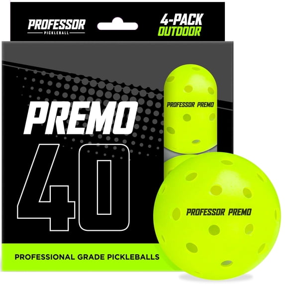 Professor Pickleball PREMO40 Outdoor Pickleballs - USAPA Approved 4pk ...
