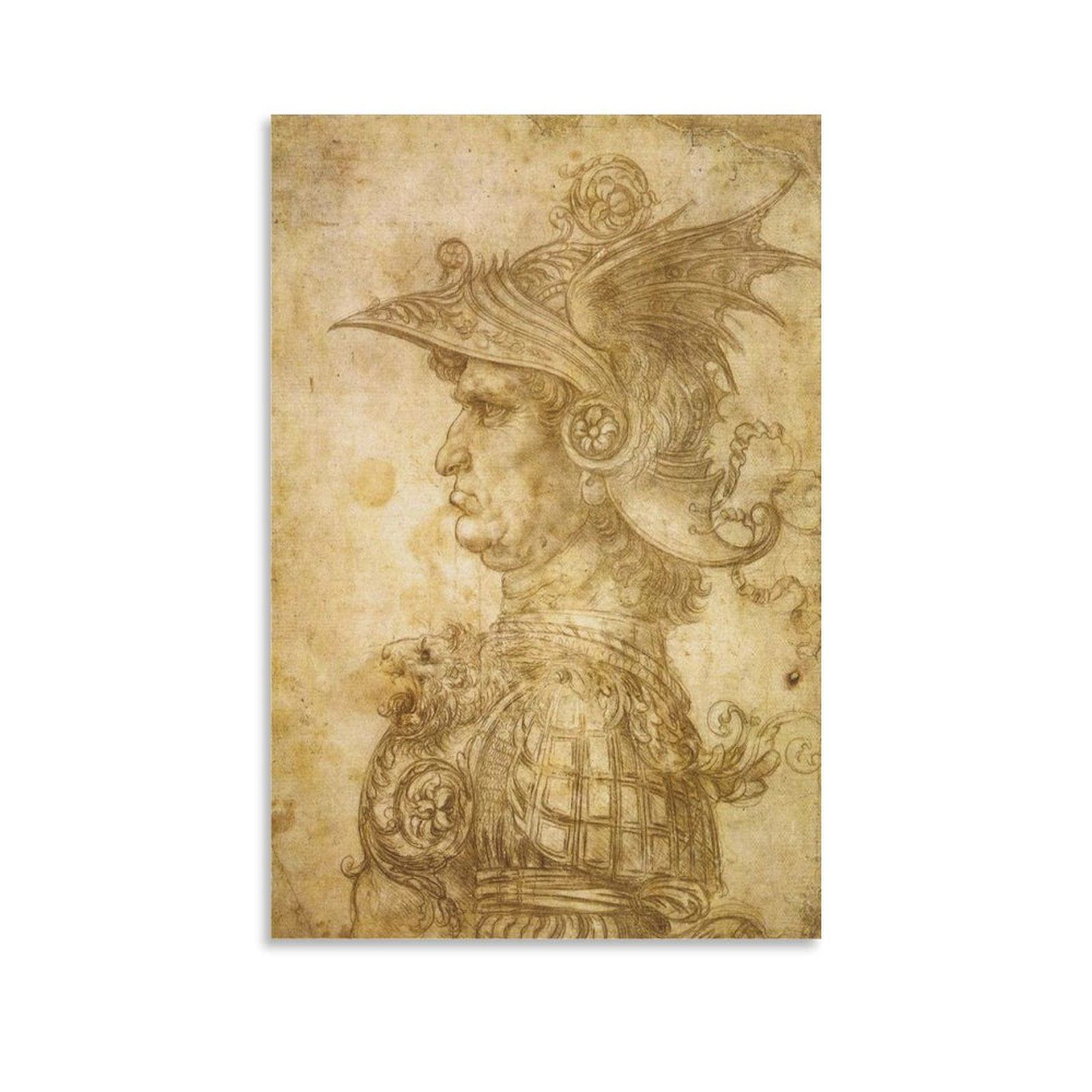 Profile of An Ancient Captain by Leonardo Da Vinci Posters Artworks ...