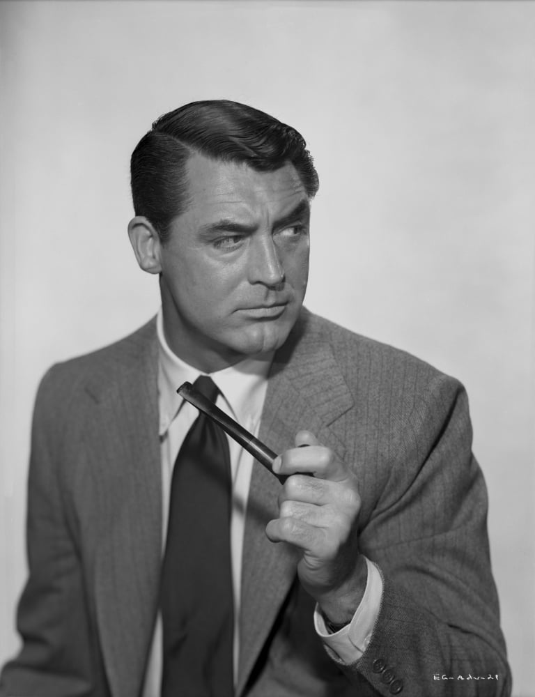 Profile Portrait of Cary Grant in Gray Suit with Pipe Photo Print (8 x ...