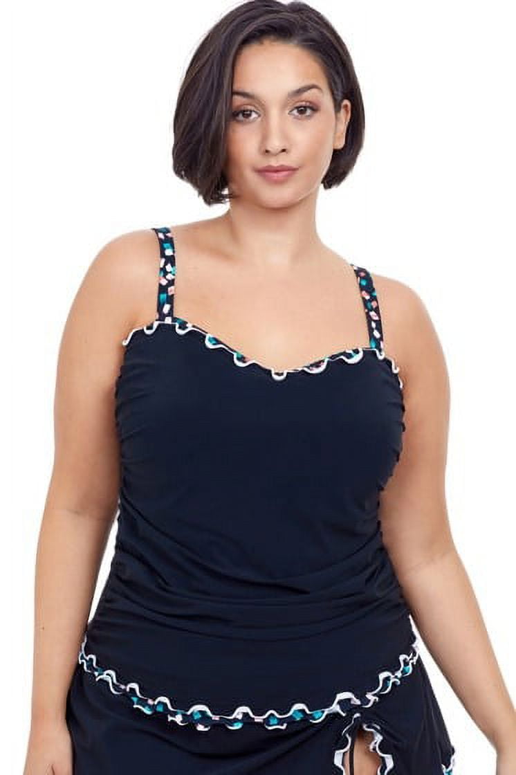 Profile by Gottex BLACK Gin Fizz Underwire Tankini Swim Top, US 38F, UK ...