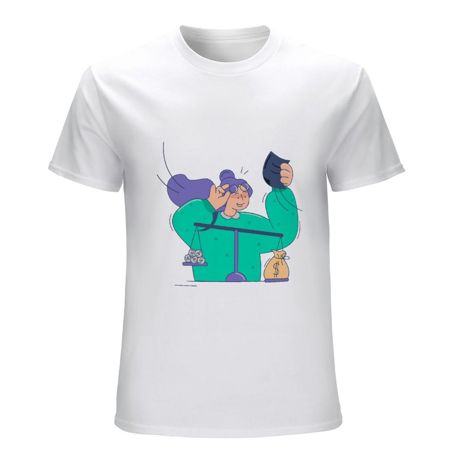 Profit-and-loss Vintage T-shirt Mens Cotton Classic Crewneck Short ...