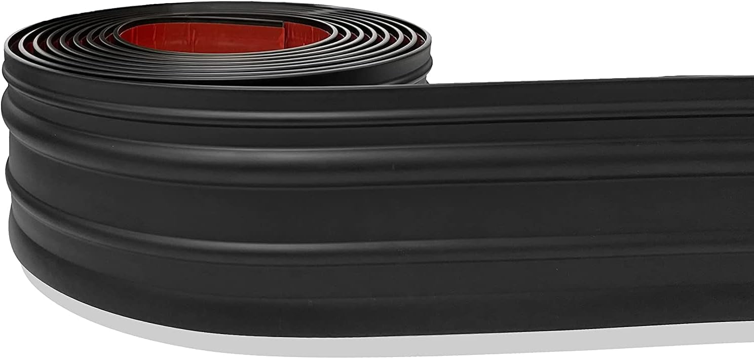 Proflex Decor Black Vinyl Wall Base, 6 Inch X 40 Ft - Wall Base Trim with Super Strong Peel and ...