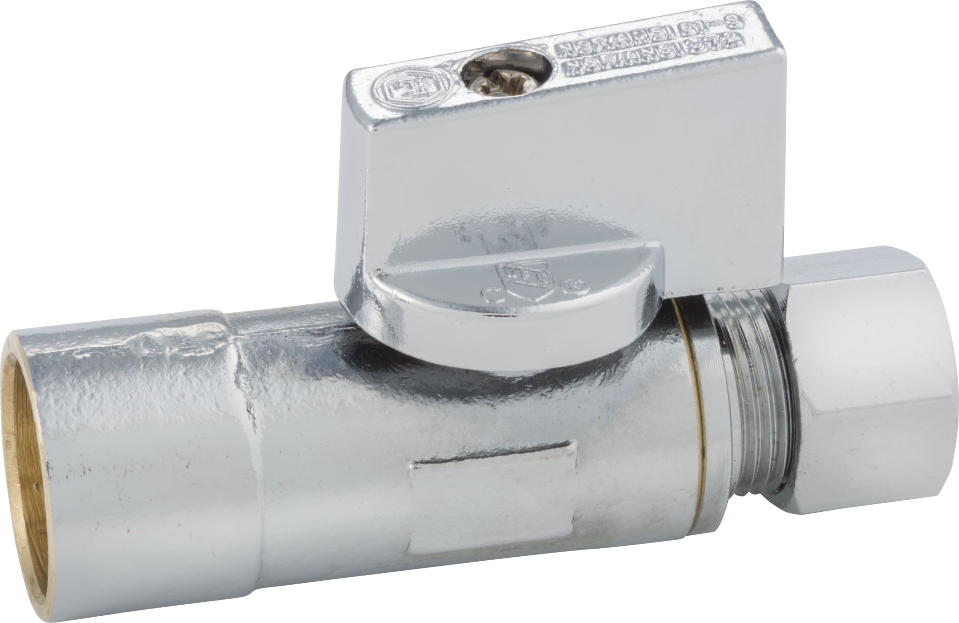 Proflo Pfxqss32c 1/2" X 3/8" Quarter Turn Straight Valve - Chrome ...