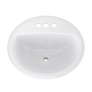American Standard Aqualyn Drop in Sink with 4-in Faucet Holes in White ...