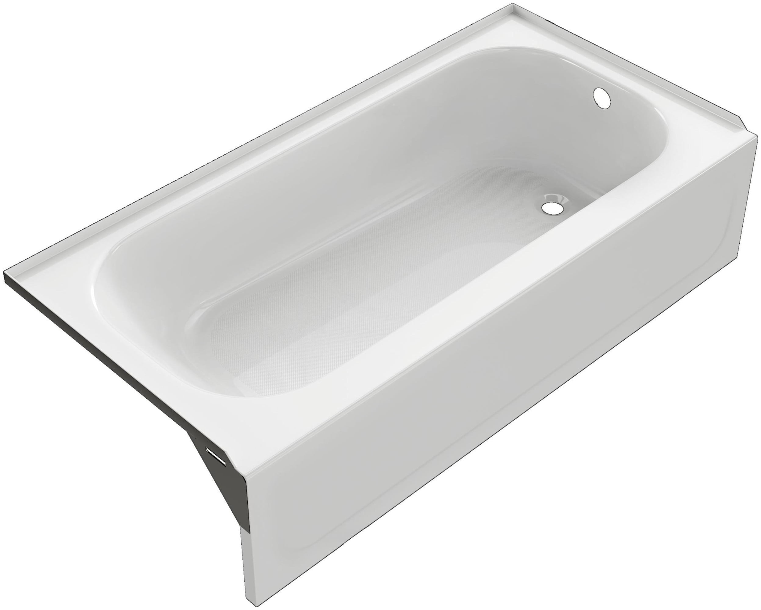 Proflo Pfb14cr Folsom 60" X 30" Right Hand Steel Soaking Tub - White ...