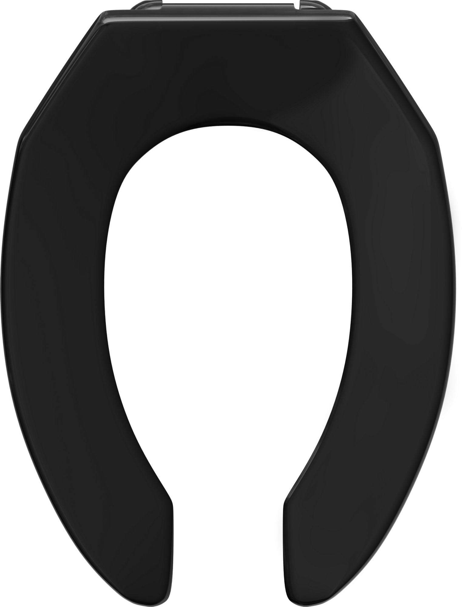 Elongated Open Front Commercial Toilet Seat without Cover in Black ...