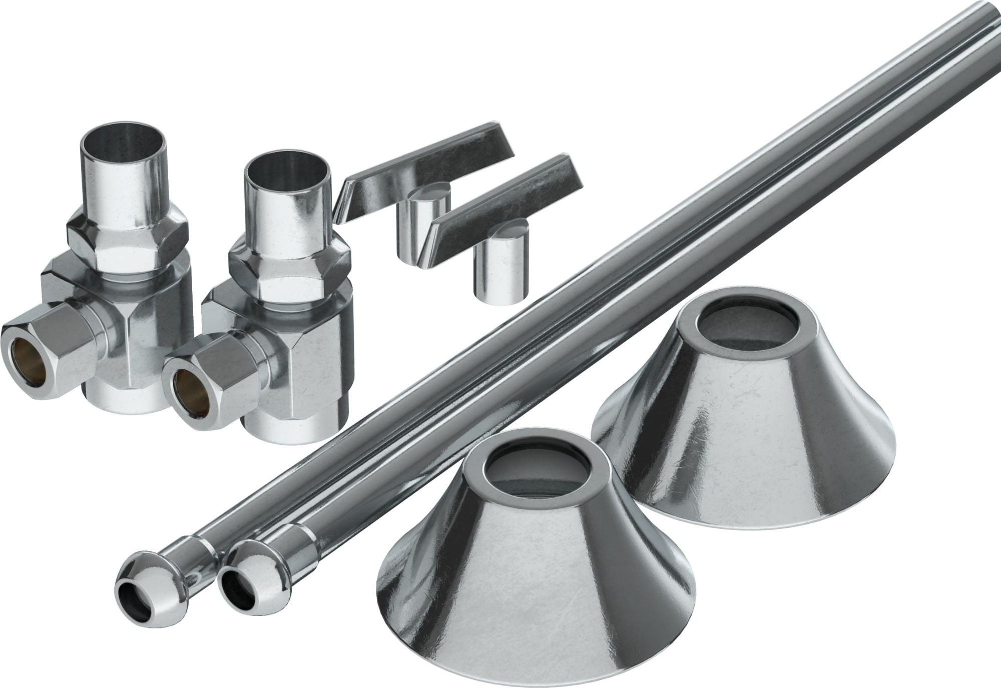 Proflo Pfxhat32clkl12 1/2" X 3/8" Straight Supply Stop Kit - Chrome ...