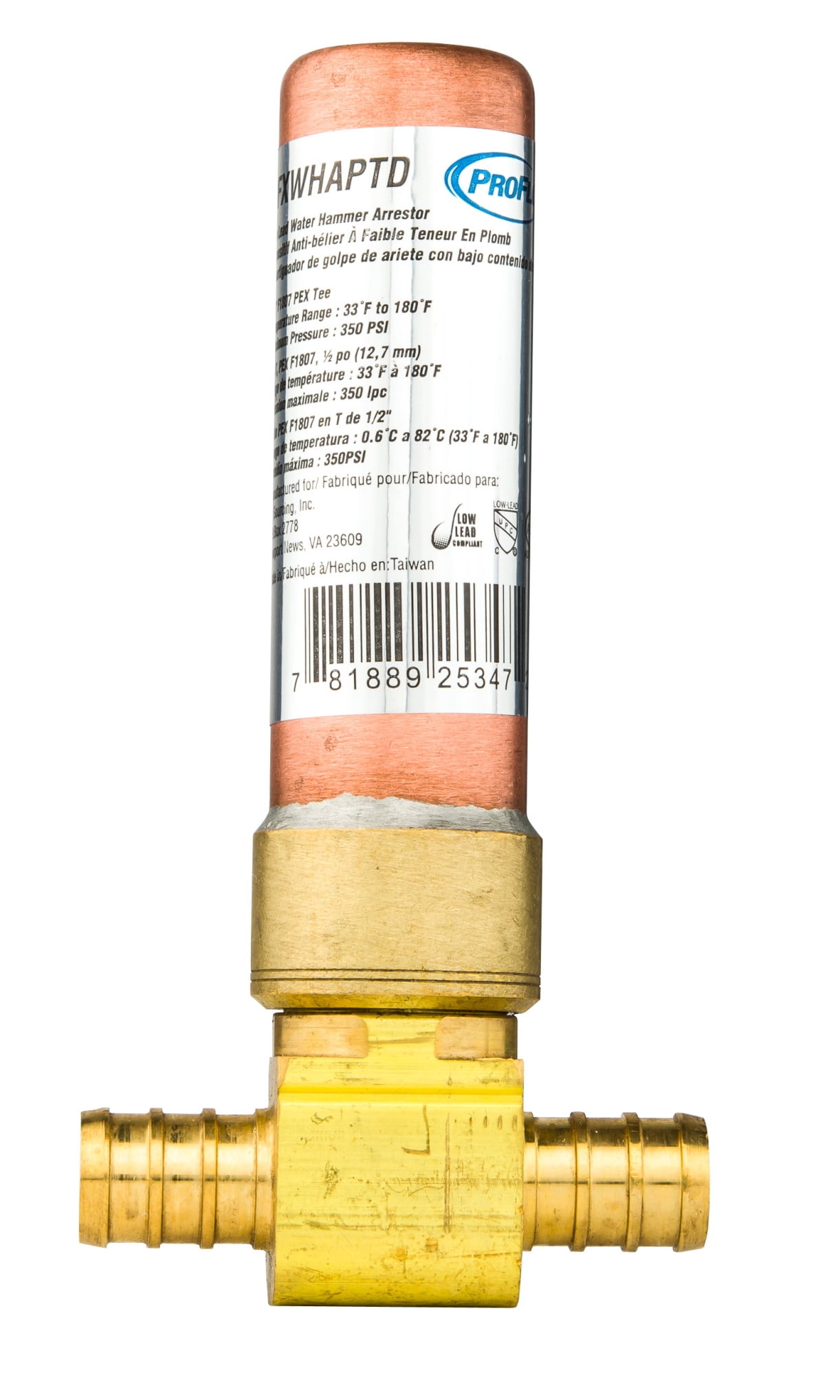 Proflo Pfxwhaptd 1/2" Plastic F1807 And Pex Water Hammer Arrestor ...