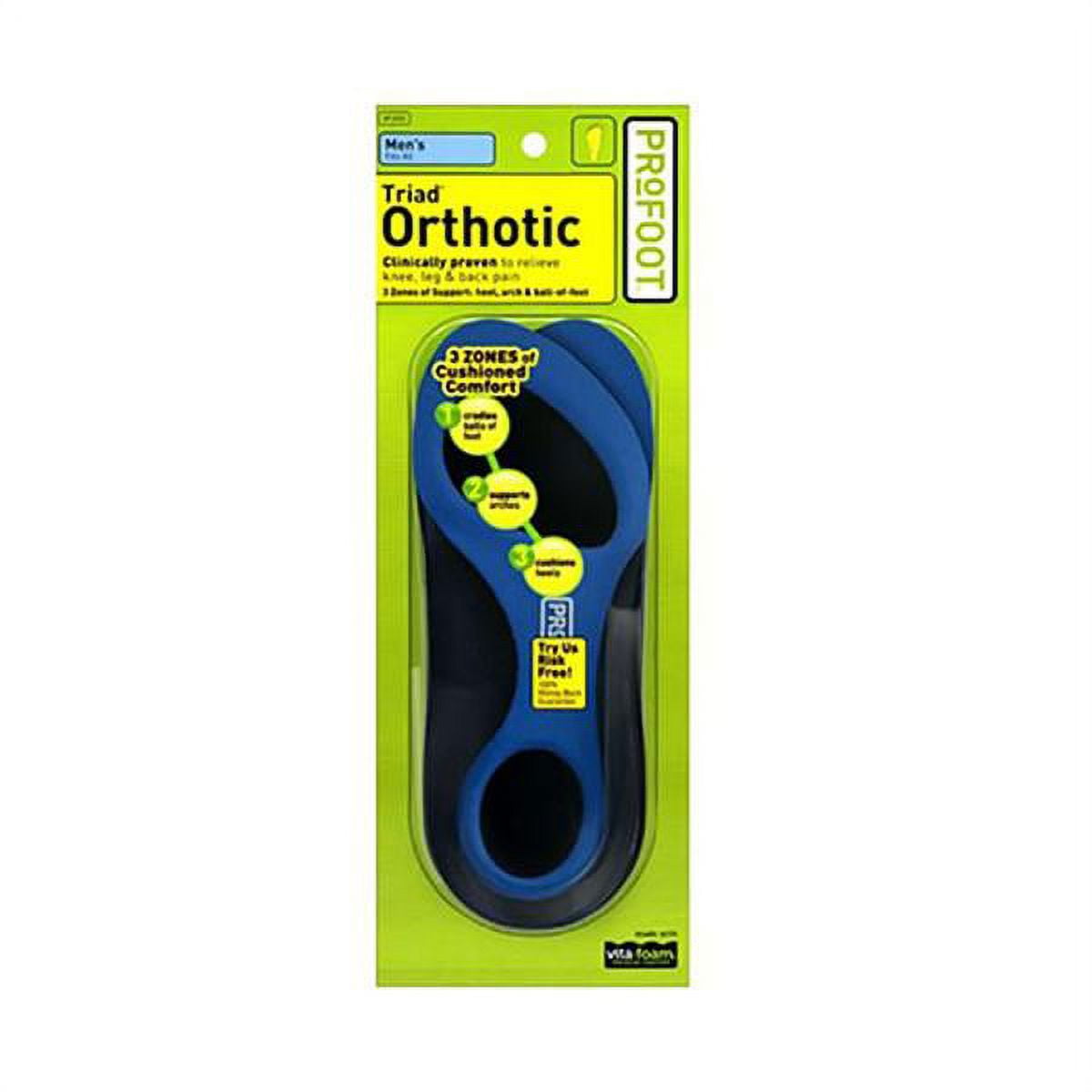 Profoot Triad Orthotic Insoles For Men Part No. 11601 (2/package ...