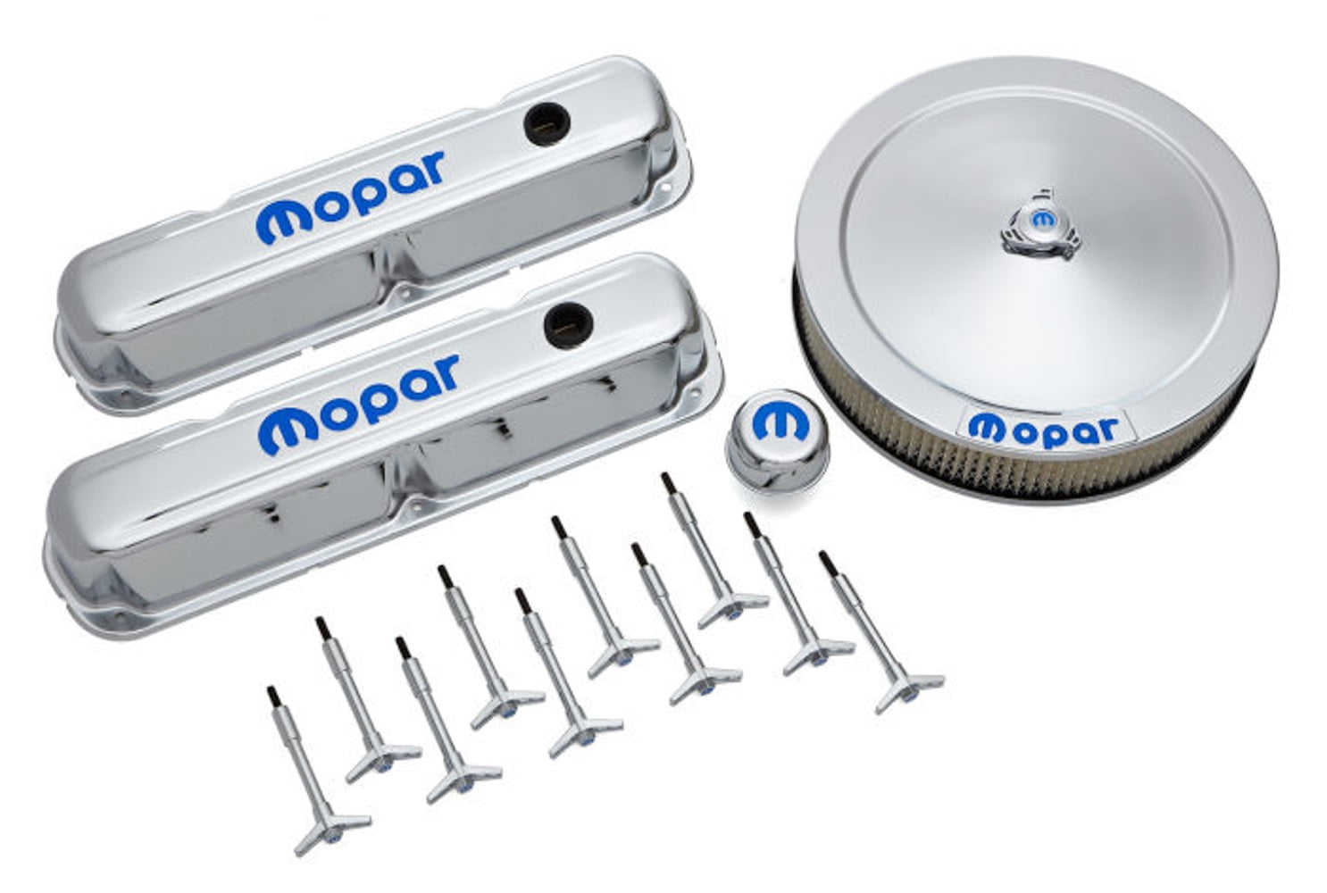 Proform 440-900 Engine Dress-Up Kit; Chrome w/Blue MOPAR Logo; Fits ...