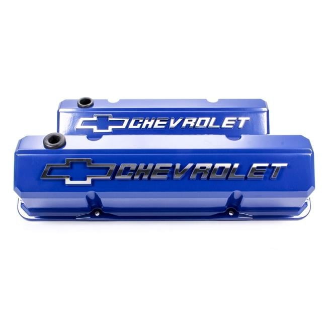 Proform Die Cast Slant Edge Valve Covers for Small Block Chevy - Blue ...