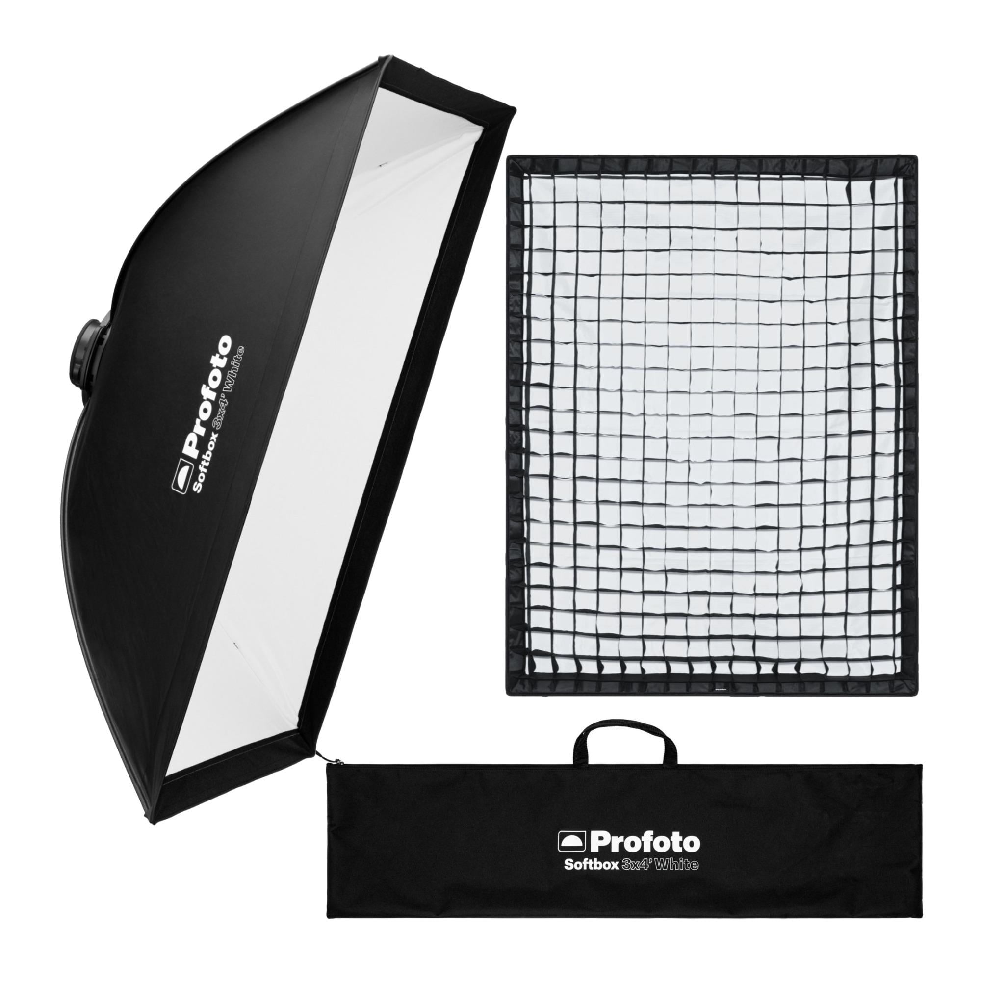 Profoto 3x4-Feet Rectangular Heat-Resistant Softbox with Recessed Front (White Interior) Bundle ...