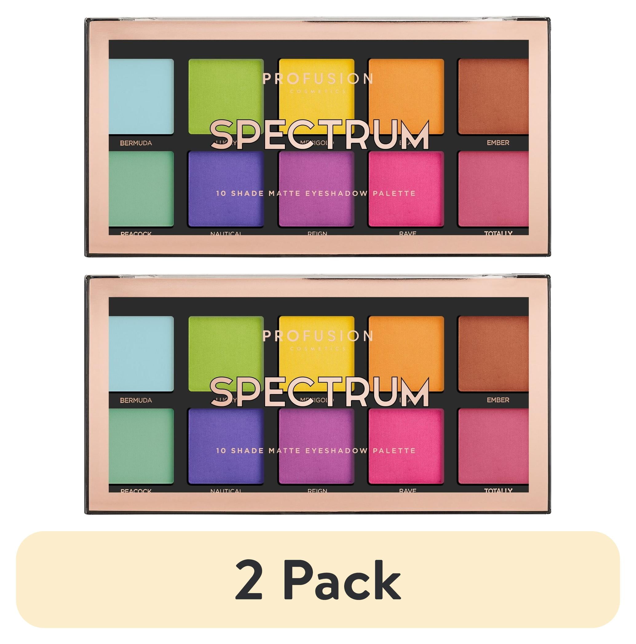 (2 pack) Profusion Cosmetics 10 Shade Eyeshadow Palette - Spectrum 3.5 ...