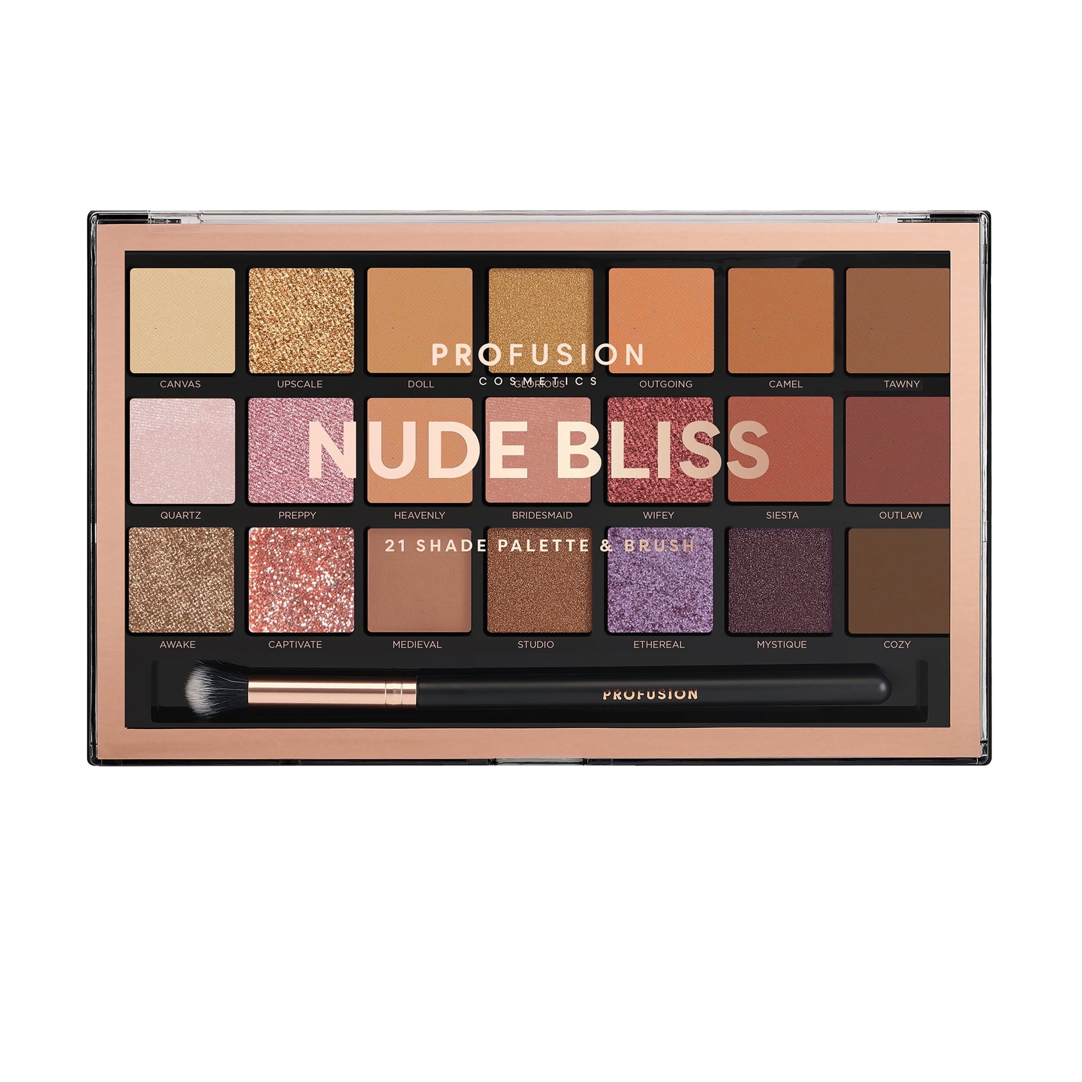 Profusion Cosmetics 21 Color Eyeshadow Palette, Multi Finish Blendable ...