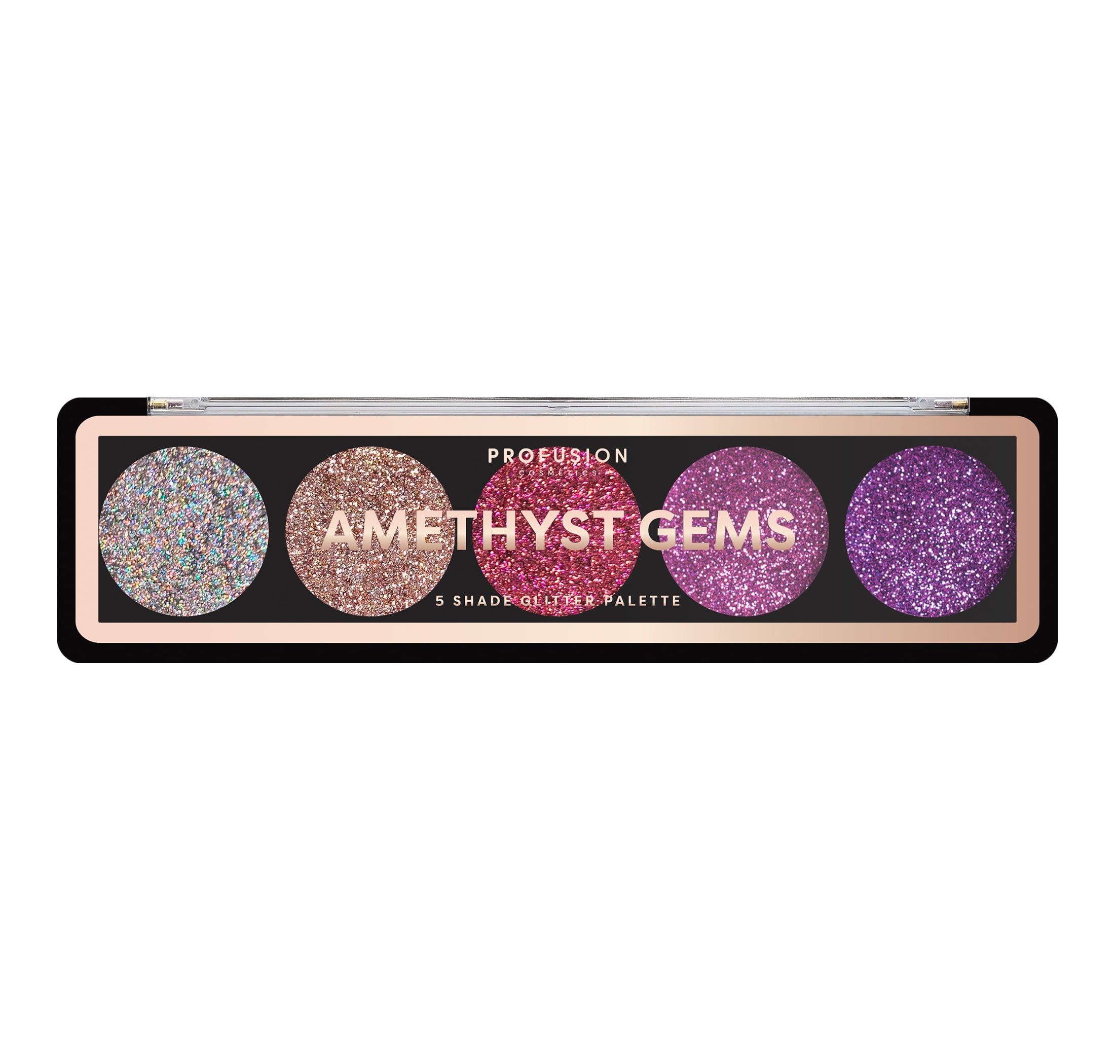 Profusion Cosmetics Amethyst Gems 5-Shade Glitter Eyeshadow Palette for ...