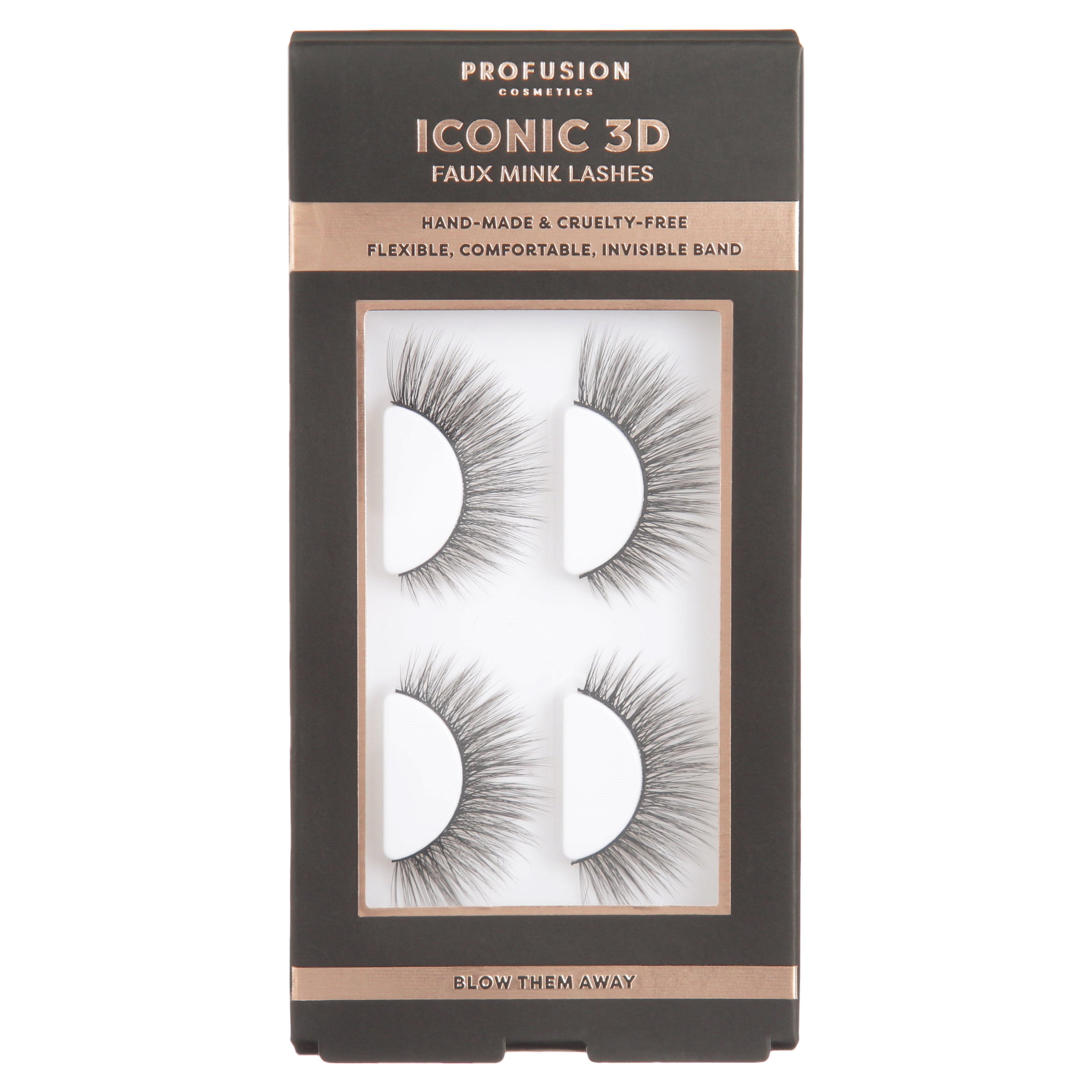 Profusion Cosmetics Iconic 3D Faux Mink Lashes, Blow Them Away, 0.7 oz ...