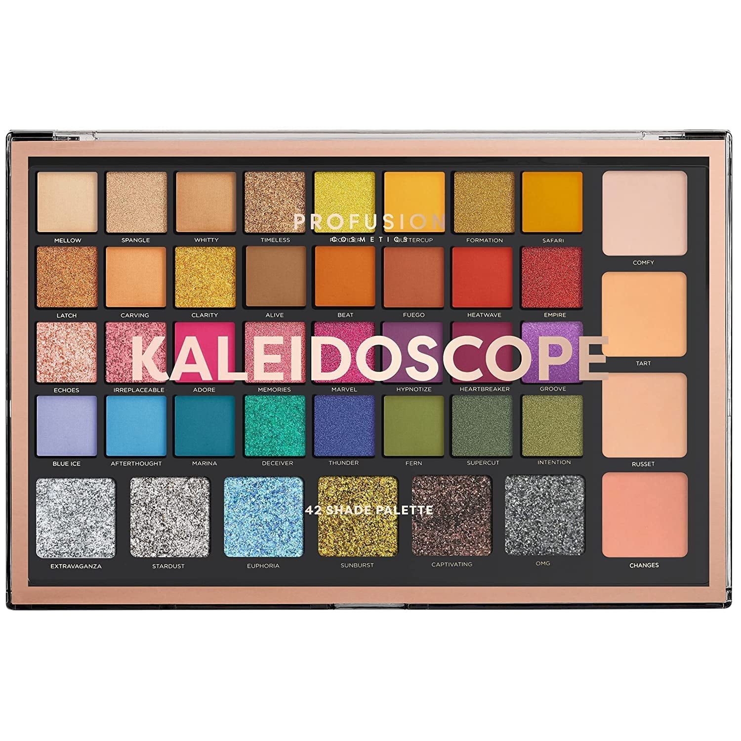 Profusion Cosmetics Kaleidoscope 42 Shade Palette Bright Colors Matte ...