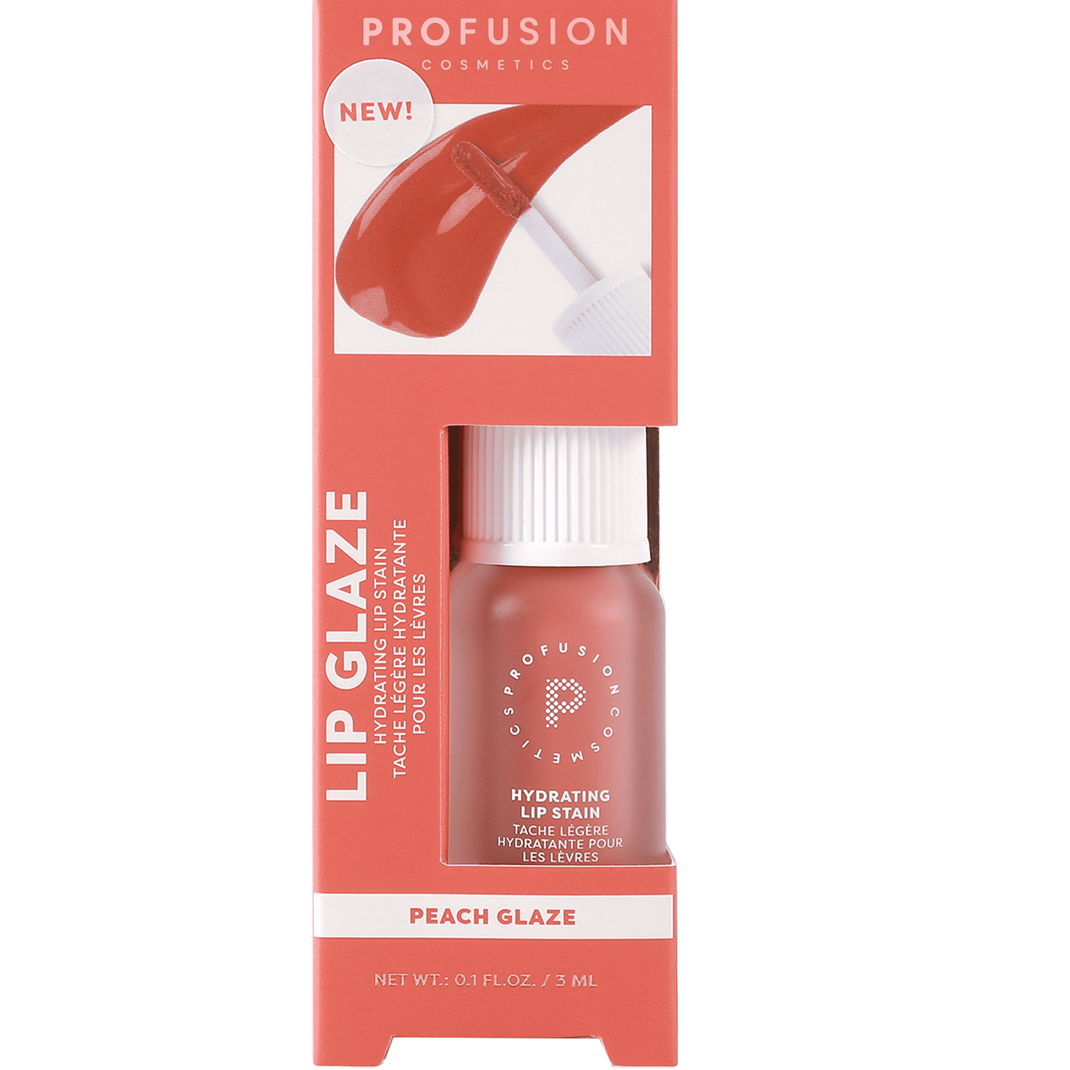 Profusion Lip Glaze Peach Glaze Hydrating Glossy Lip Stain with Vitamin ...