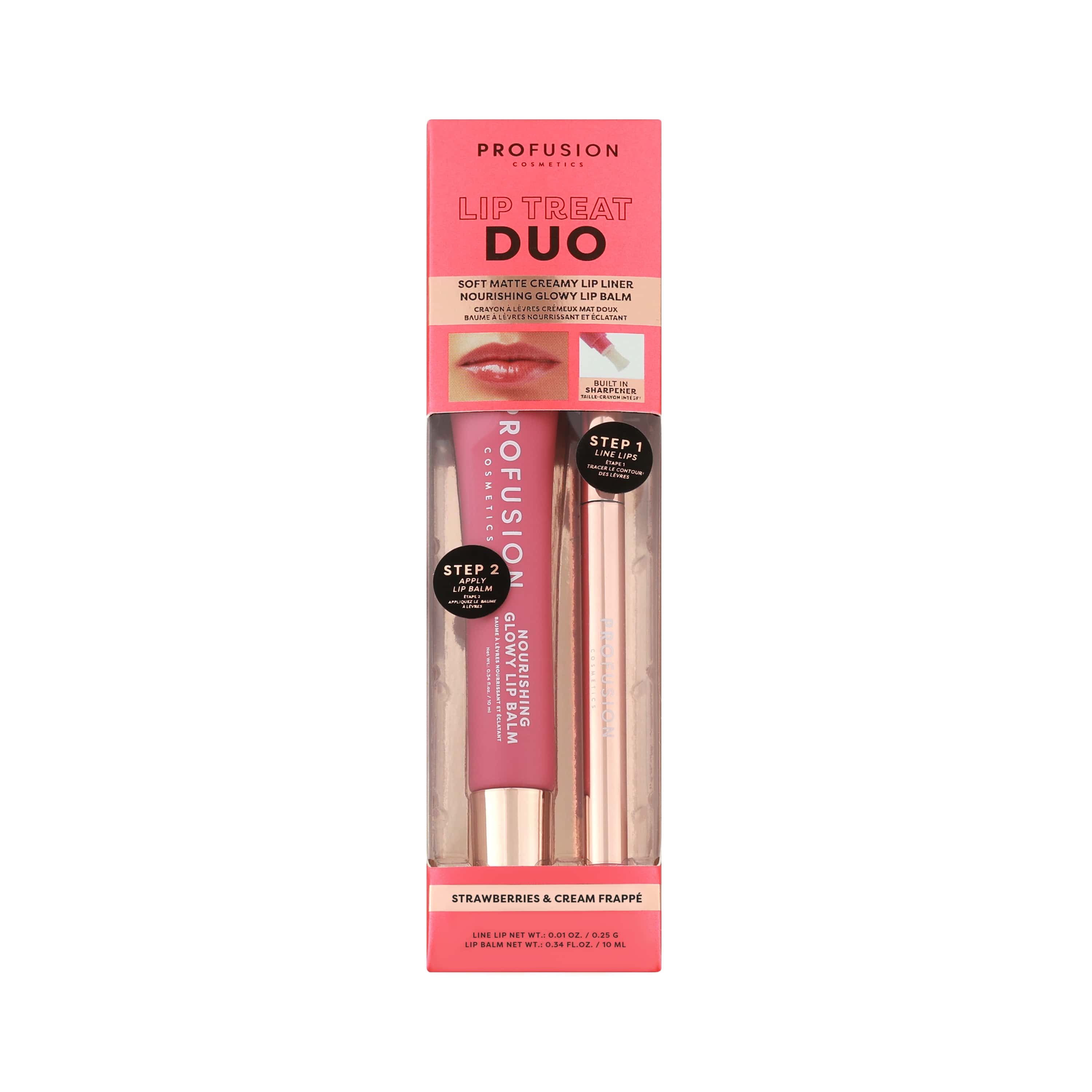 Profusion Cosmetics Lip Treat Duo - Strawberry & Cream Frappe - Walmart.com
