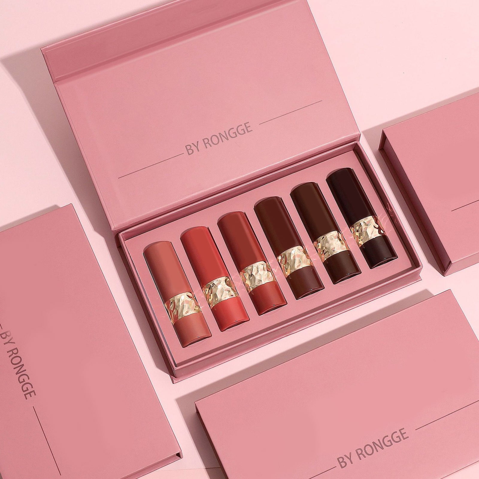 Profusion Cosmetics Shiny Lip Gloss 6 Piece Lipstick Set Border Natural ...