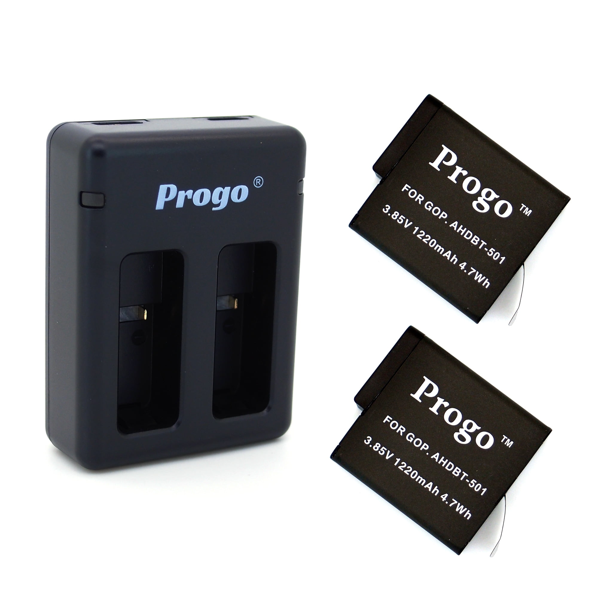 Progo® 2 Replacement Batteries and Dual Channel USB Charger for GoPro ...