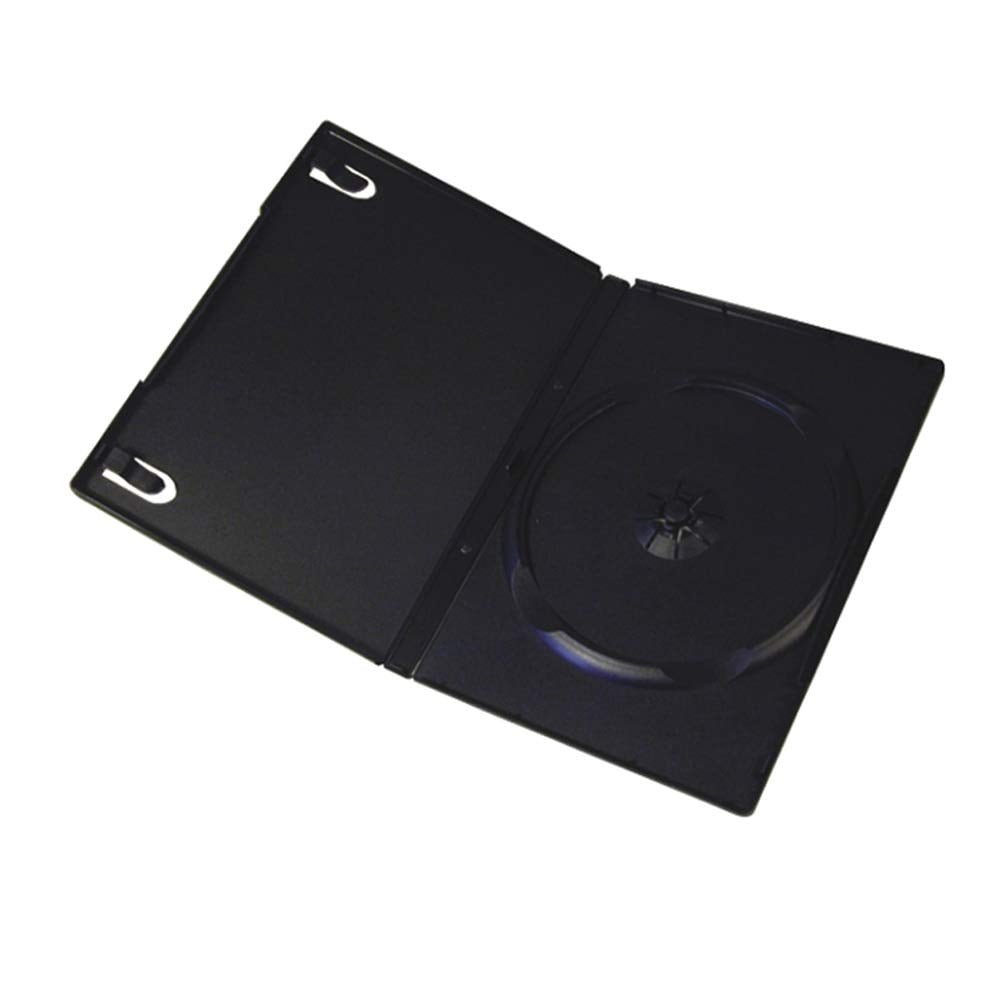 Progo Standard 14mm Black Single Disc DVD Cases with Outer Clear Sleeve ...