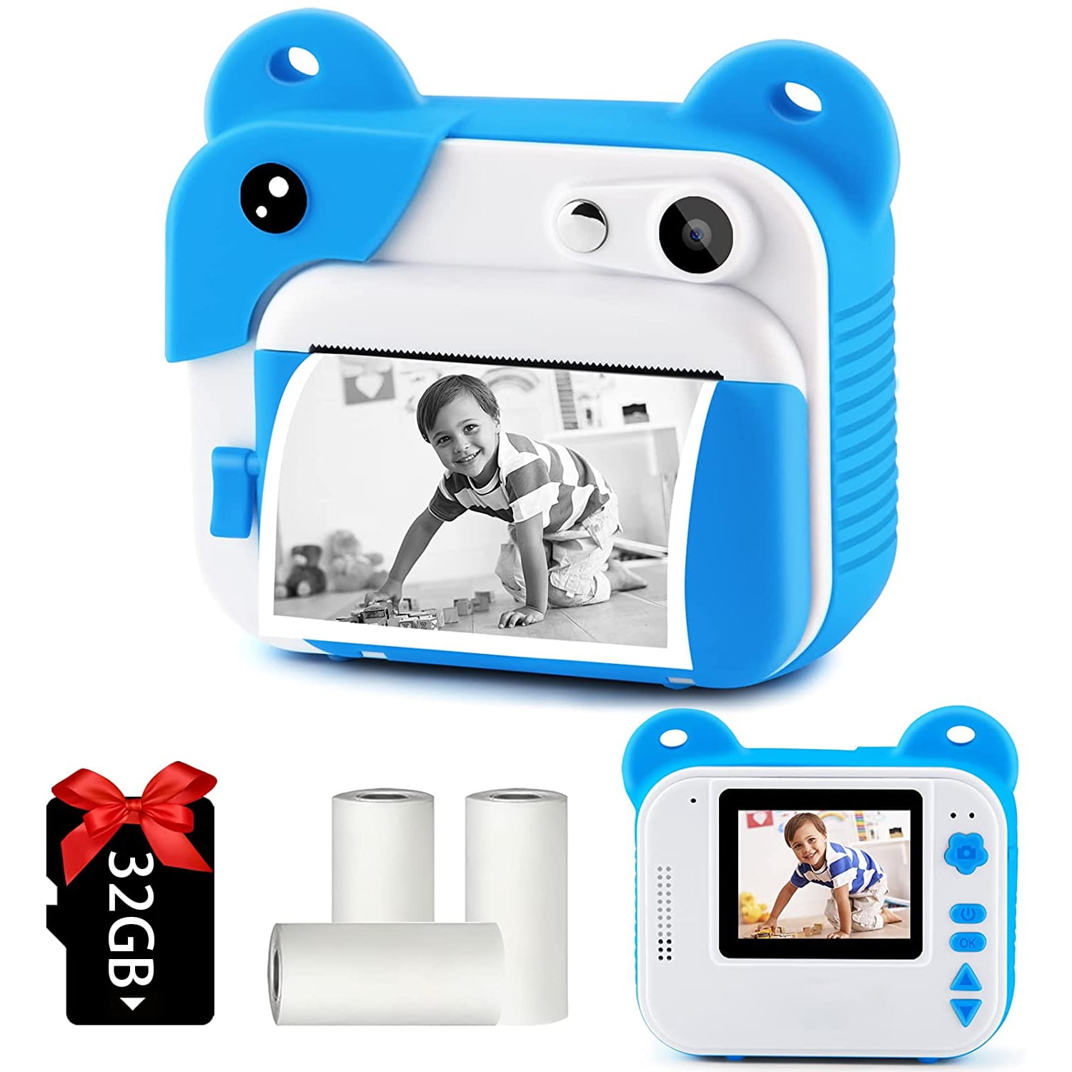 Prograce Kids Camera Instant Print Camera Video 12MP Unisex Digital ...